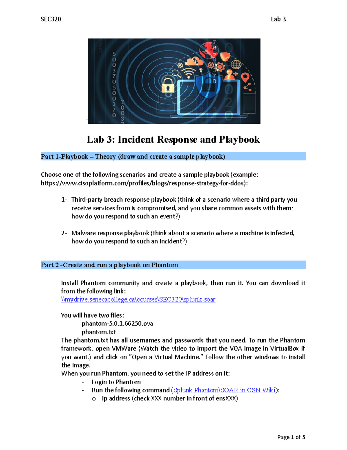 SEC320-Lab 3-F23 - Incident Response Playbook and Analysis - Studocu