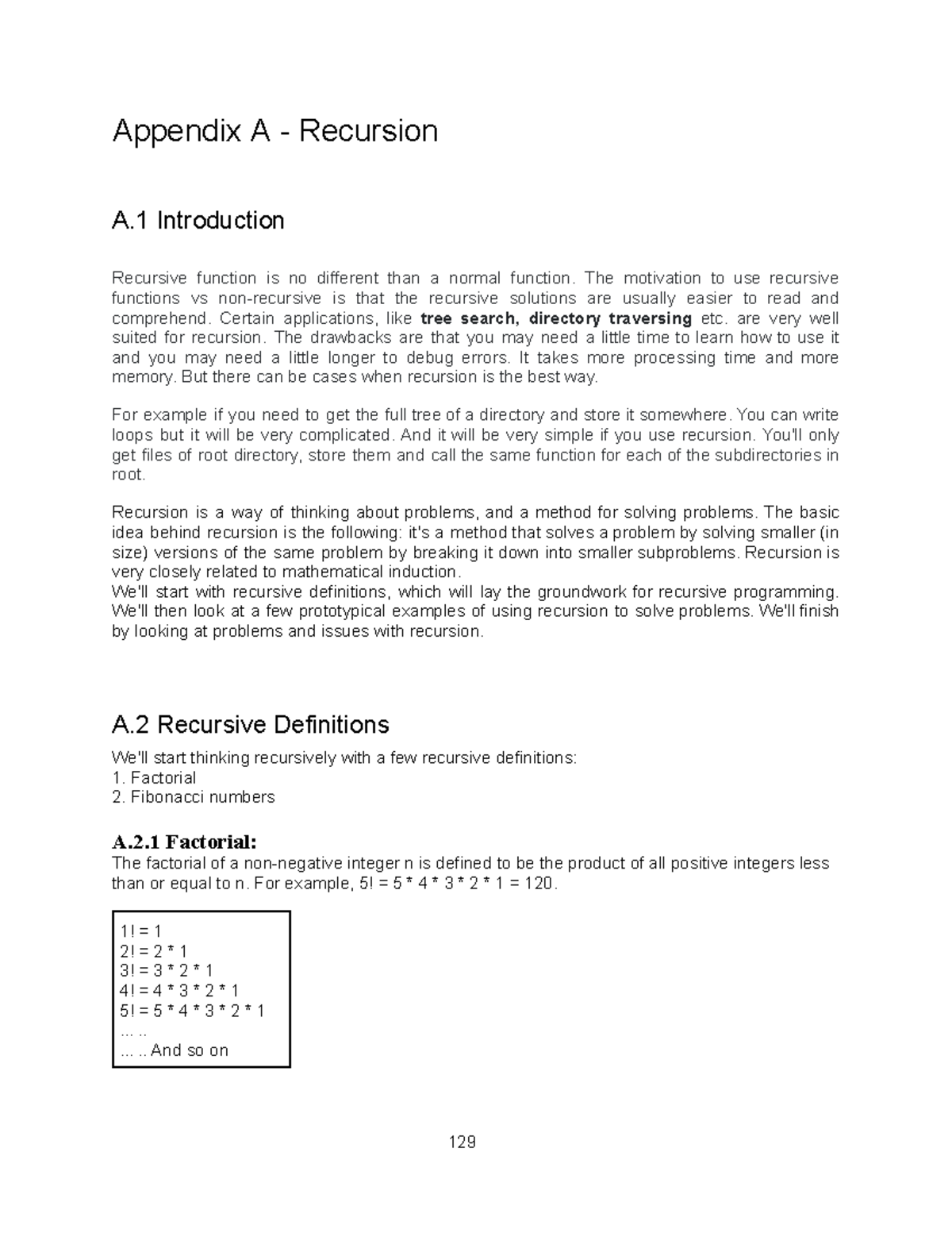 Appendix A: Recursion Concepts and Examples for CS101 - Studocu