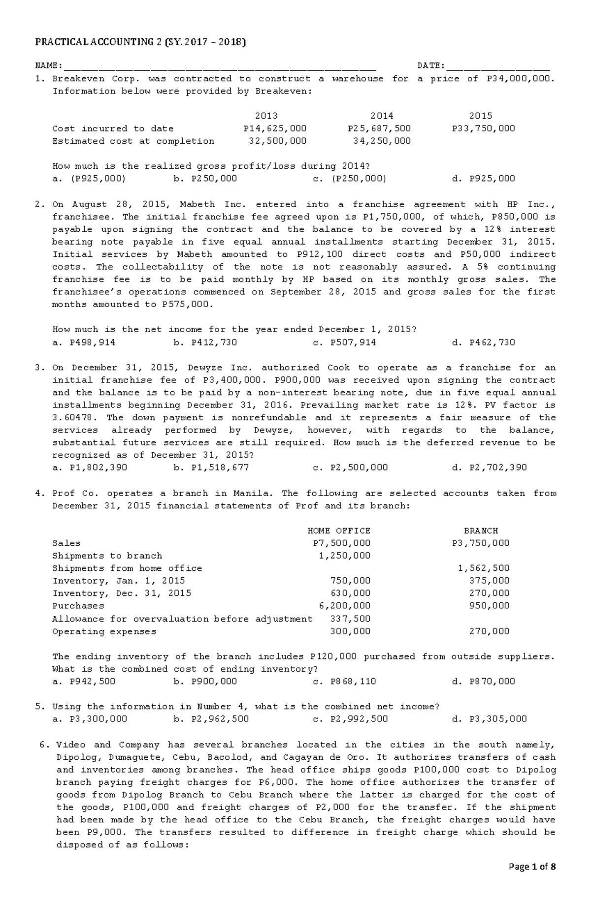 Pdfcoffee - Accounting for special transaction - - Studocu