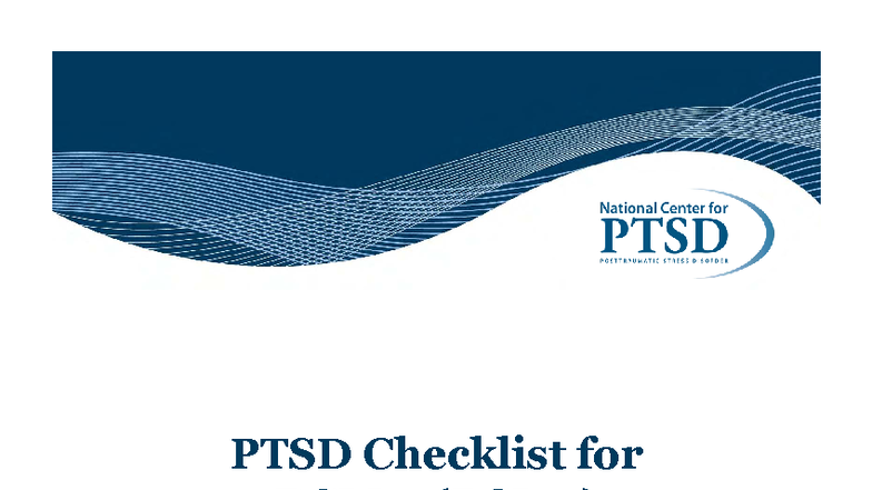 PTSD Checklist (PCL-5) Standard Form - Aug 2023 - Studocu