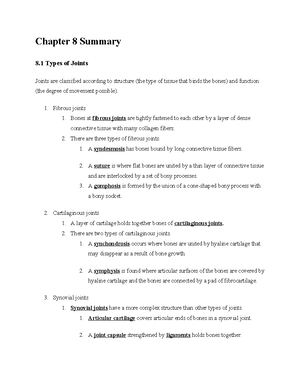 Chapter 10 - Summary - Chapter 10 Summary 10 General Characteristics of ...