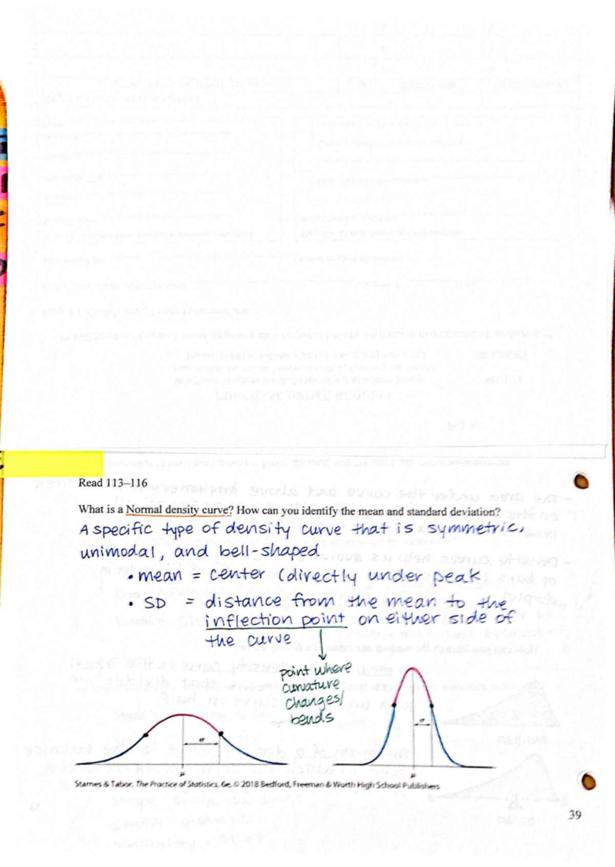 Ch 2 Day 3 Notes: Understanding Normal Density Curves and Statistics ...