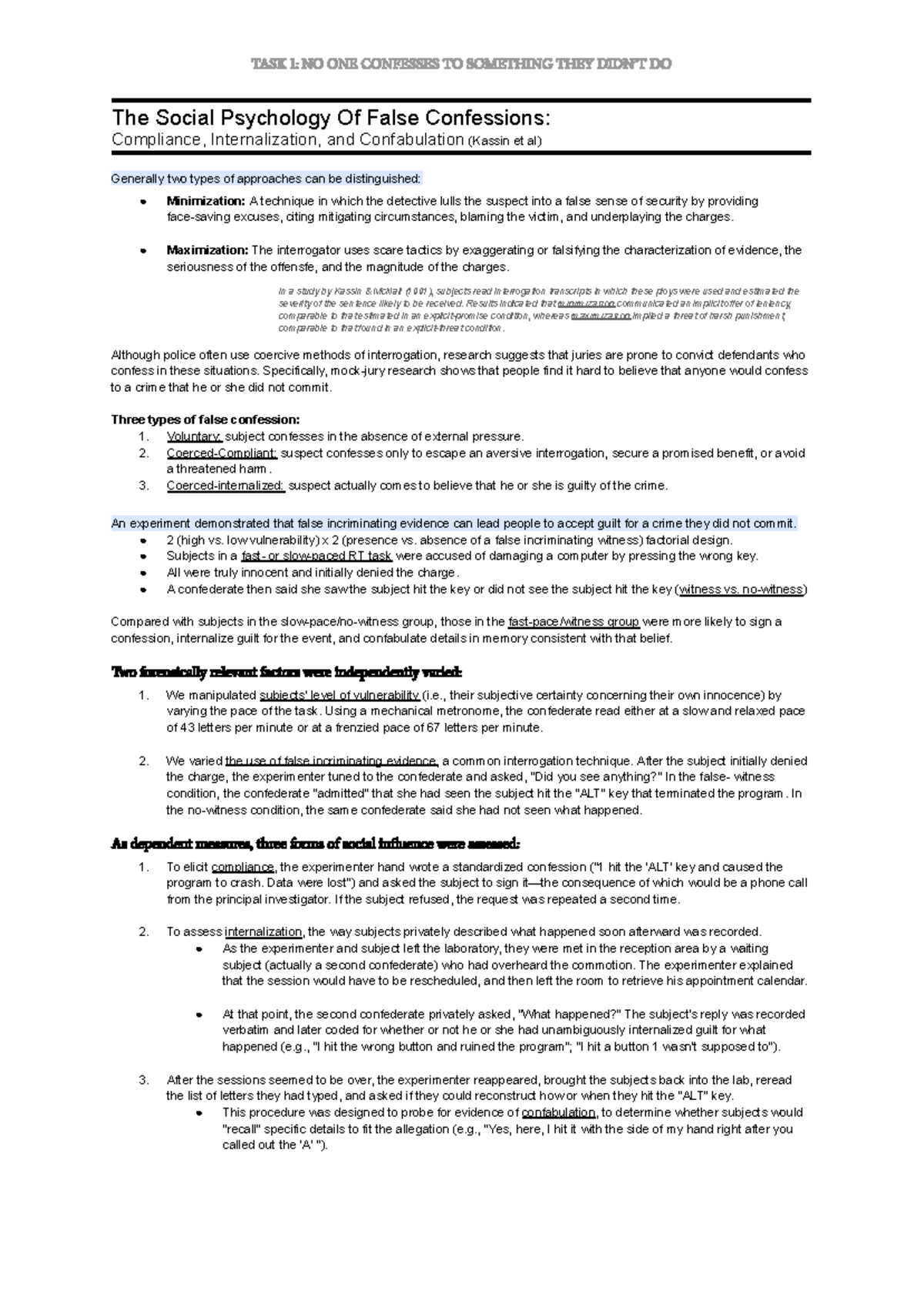 Psychology of Interrogation & False Confessions: Insights and ...