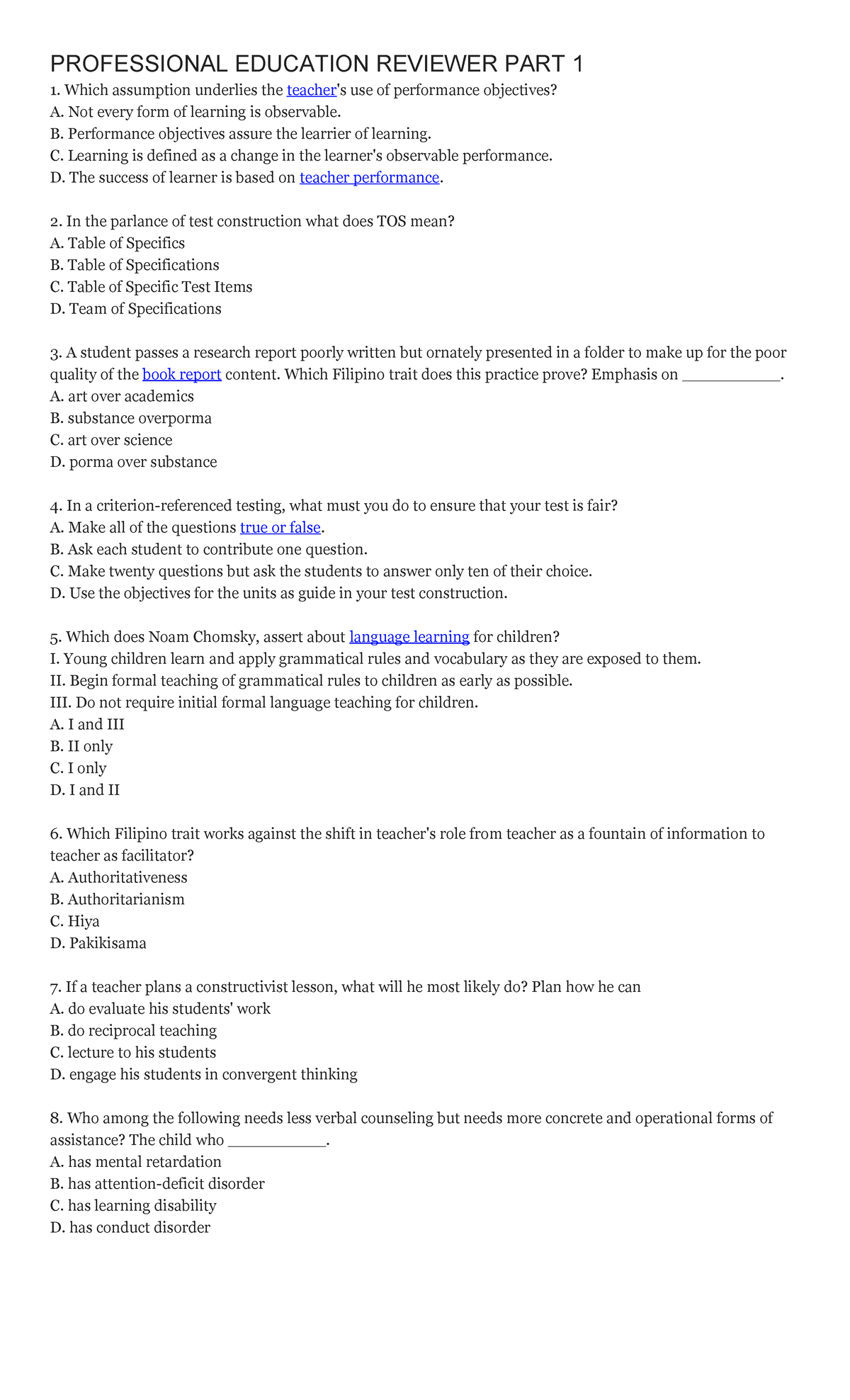 Teaching Profession Modules - PROFESSIONAL EDUCATION REVIEWER PART 1 ...
