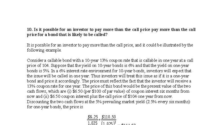 Tut10 Solutions: Callable Bonds and Forward Rate Analysis - Studocu