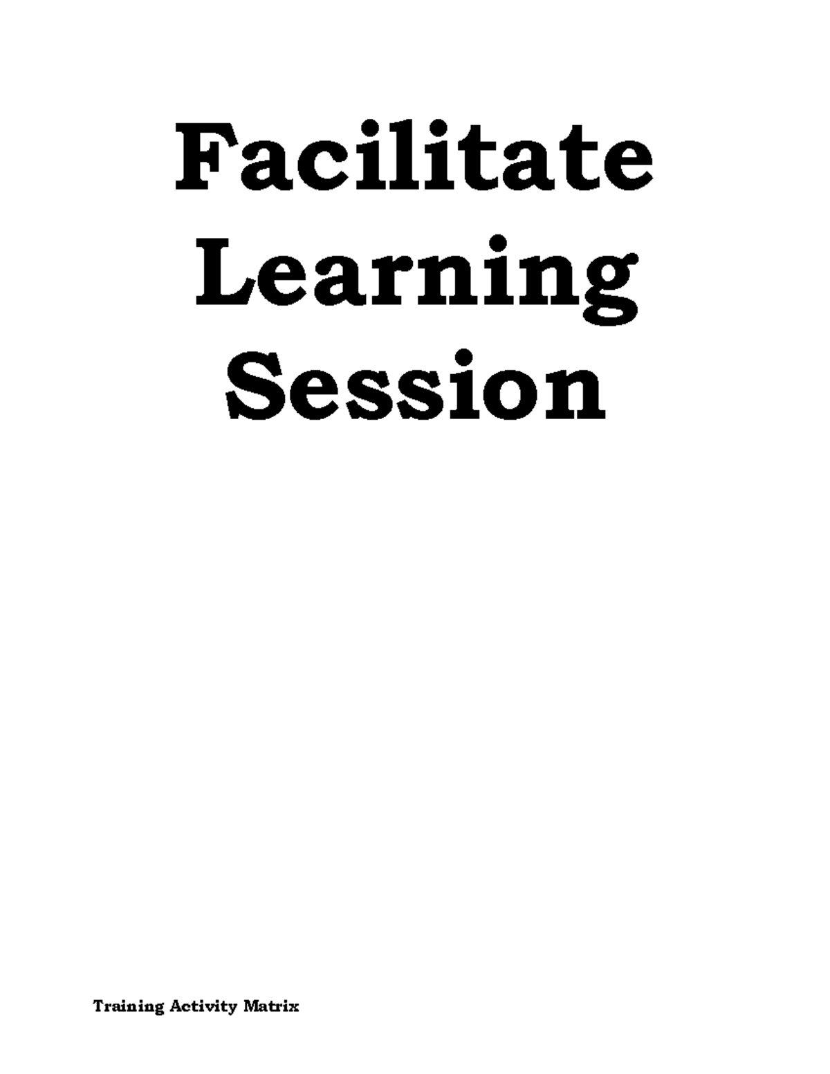 RAISE ORGANIC CHICKEN Training Activity Matrix & Lecture Notes - Studocu