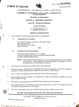 620500650 CSEC English A 2023 P2 Exam Paper with Instructions and ...