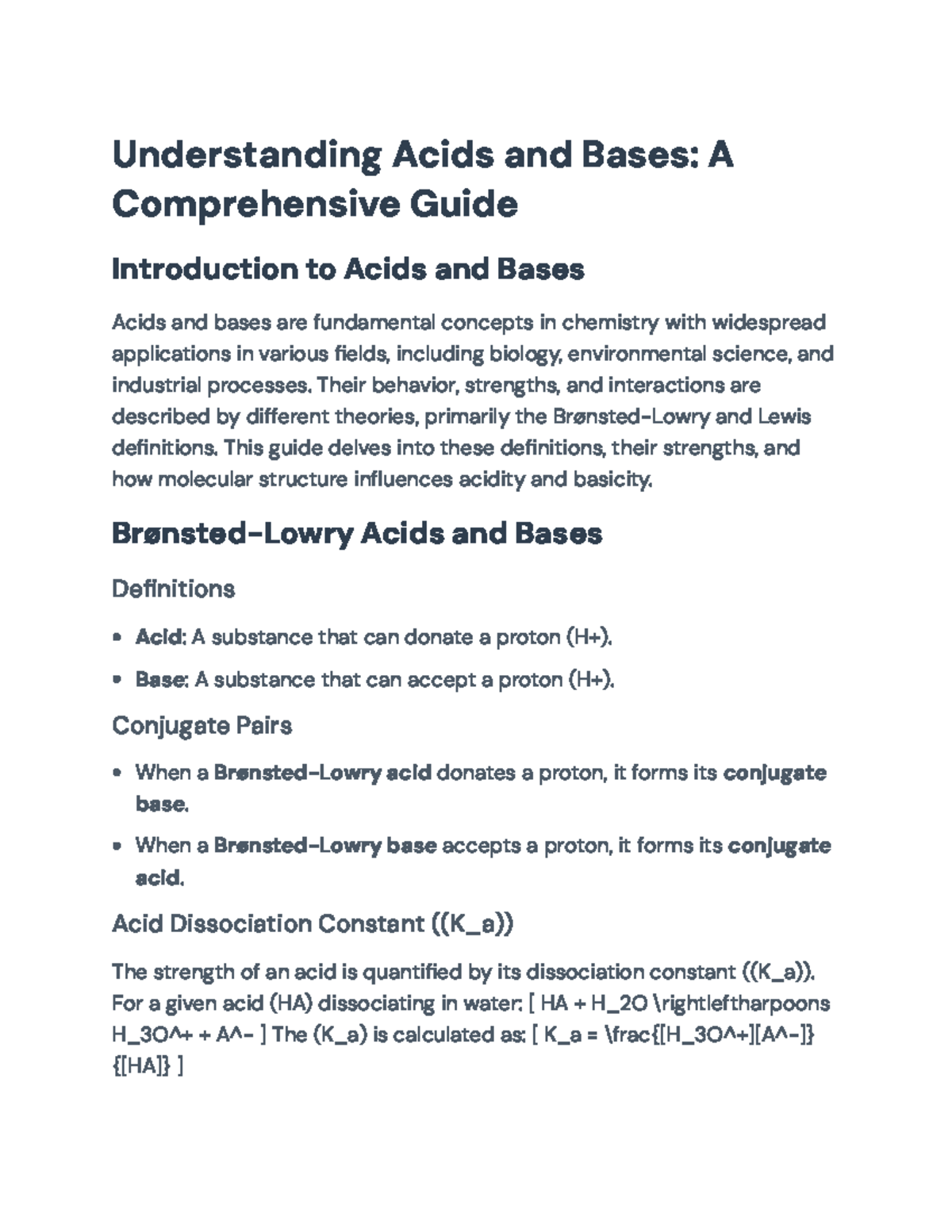 Understanding Acids and Bases: A Comprehensive Chemistry Guide ...