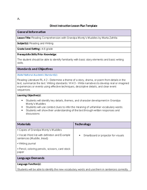 [Solved] Develop a textdriven reading comprehension lesson plan for the - Elementary Literacy ...