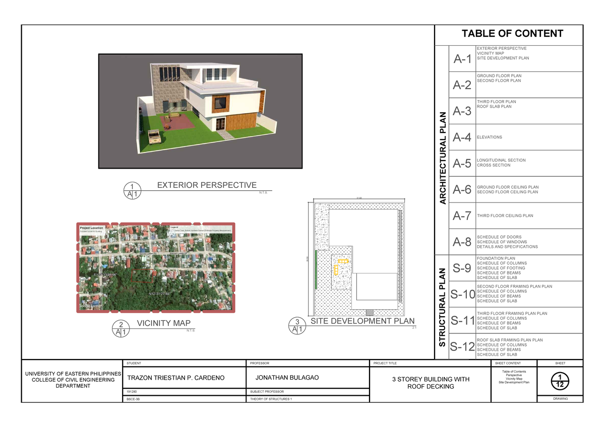 BSCE-3B Theory of Structures 1: 3 Storey Building Plans - Studocu