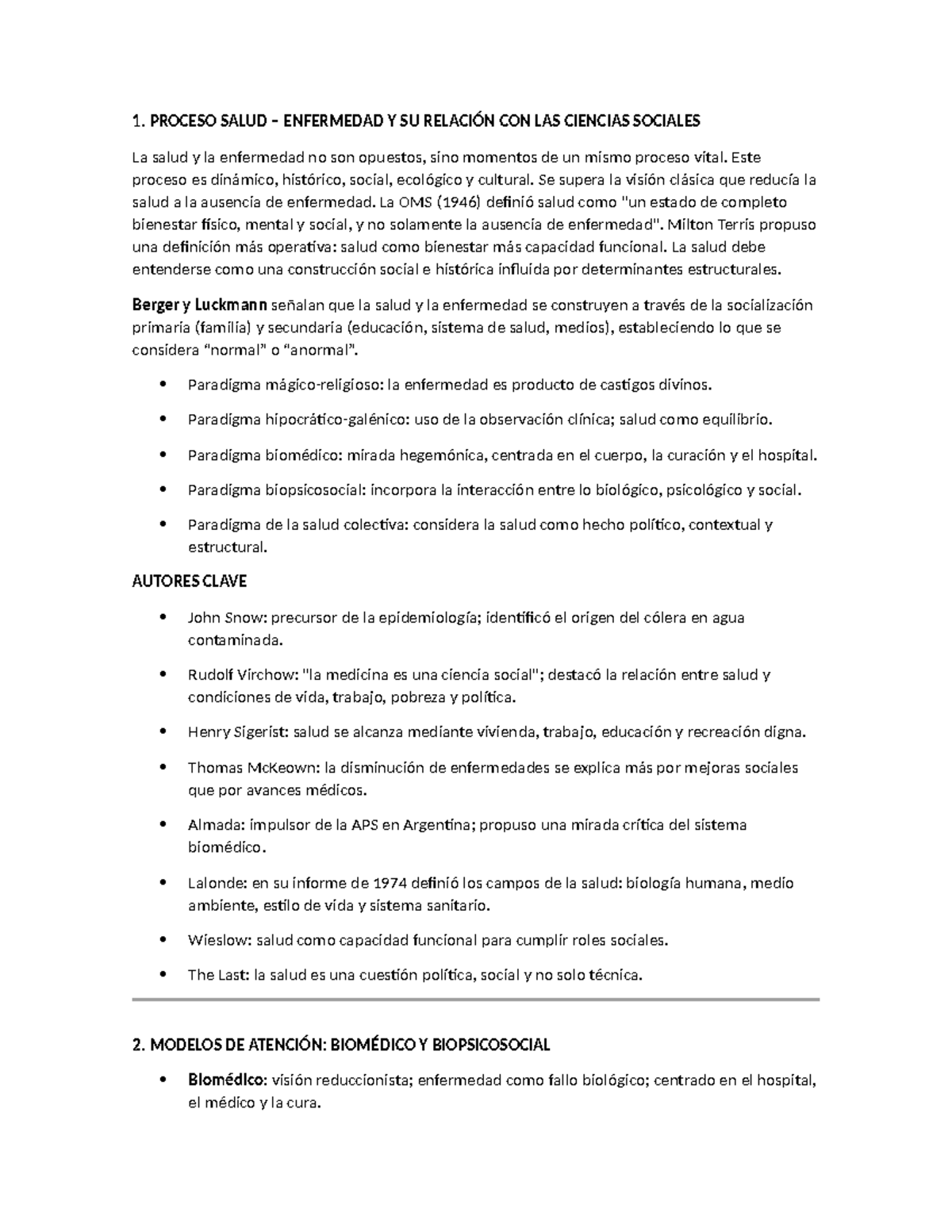 Resumen de APS II: Proceso Salud-Enfermedad y Modelos de Atención - Studocu