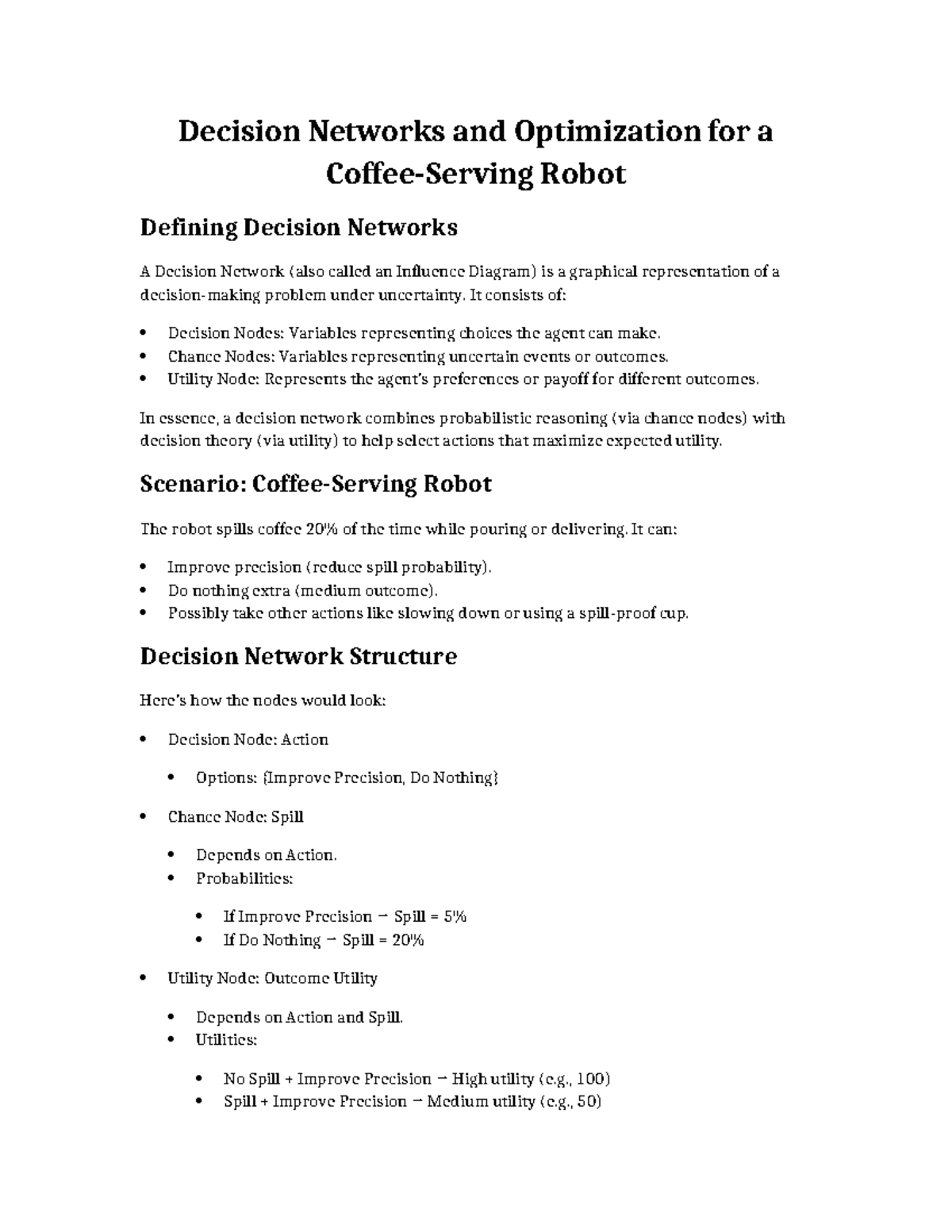 Unit 7 Discussion Forum: Decision Networks & Robot Optimization - Studocu