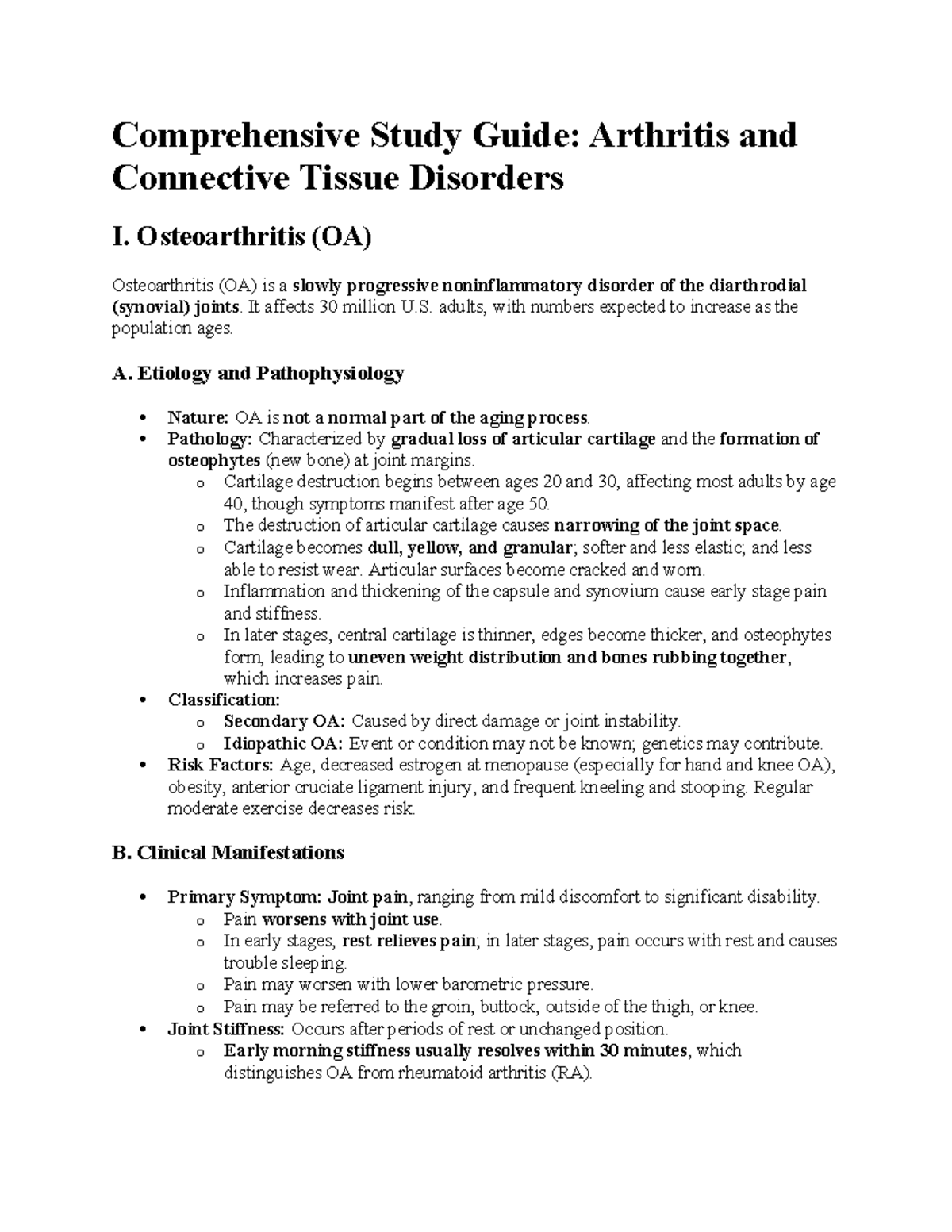 Ch 69: Comprehensive Study Guide on Arthritis & Connective Tissue ...