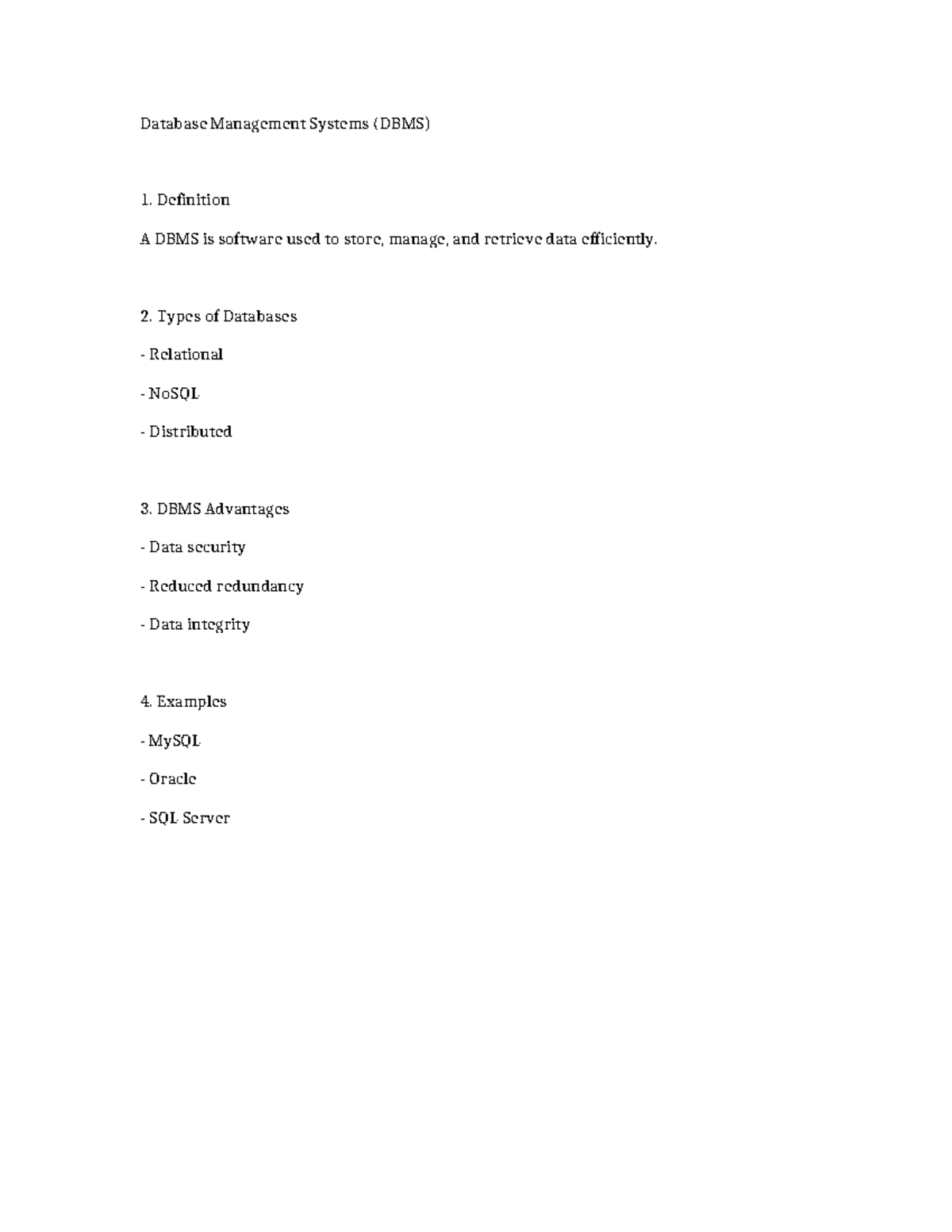 02 Database Management Systems - Diploma in Business Management - Types ...