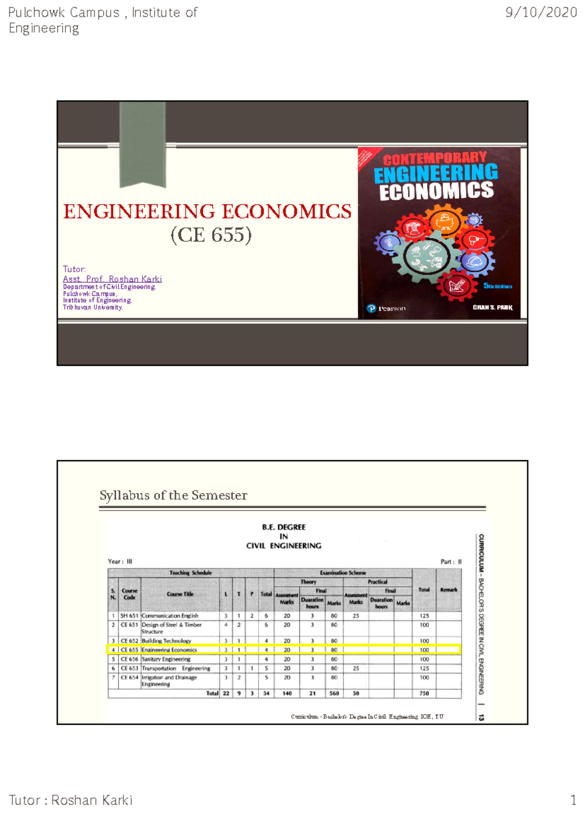 Chapter 1: Introduction to Engineering Economics (CE 655) Notes - Studocu