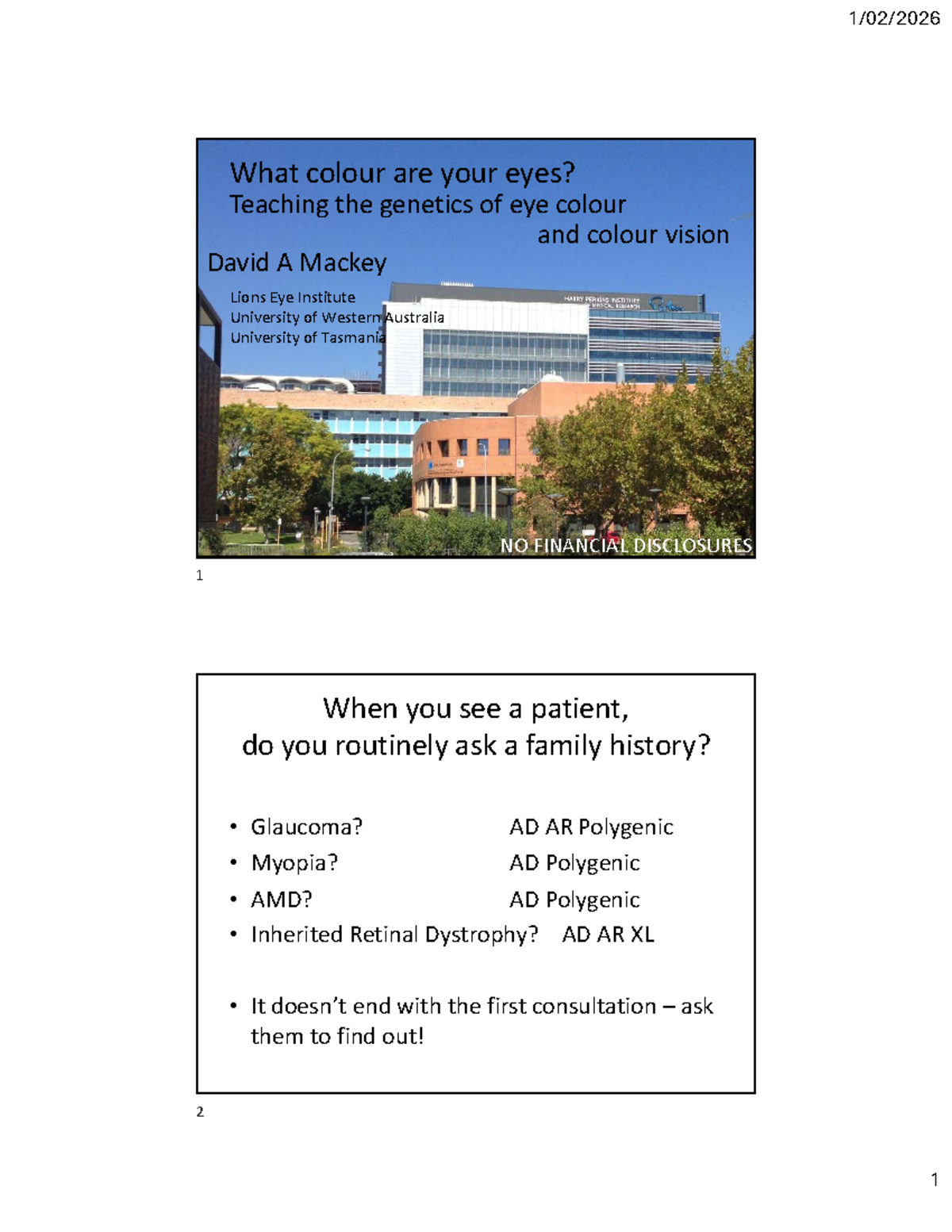 Mackey 2026: Teaching Genetics of Eye Colour & Vision - Studocu
