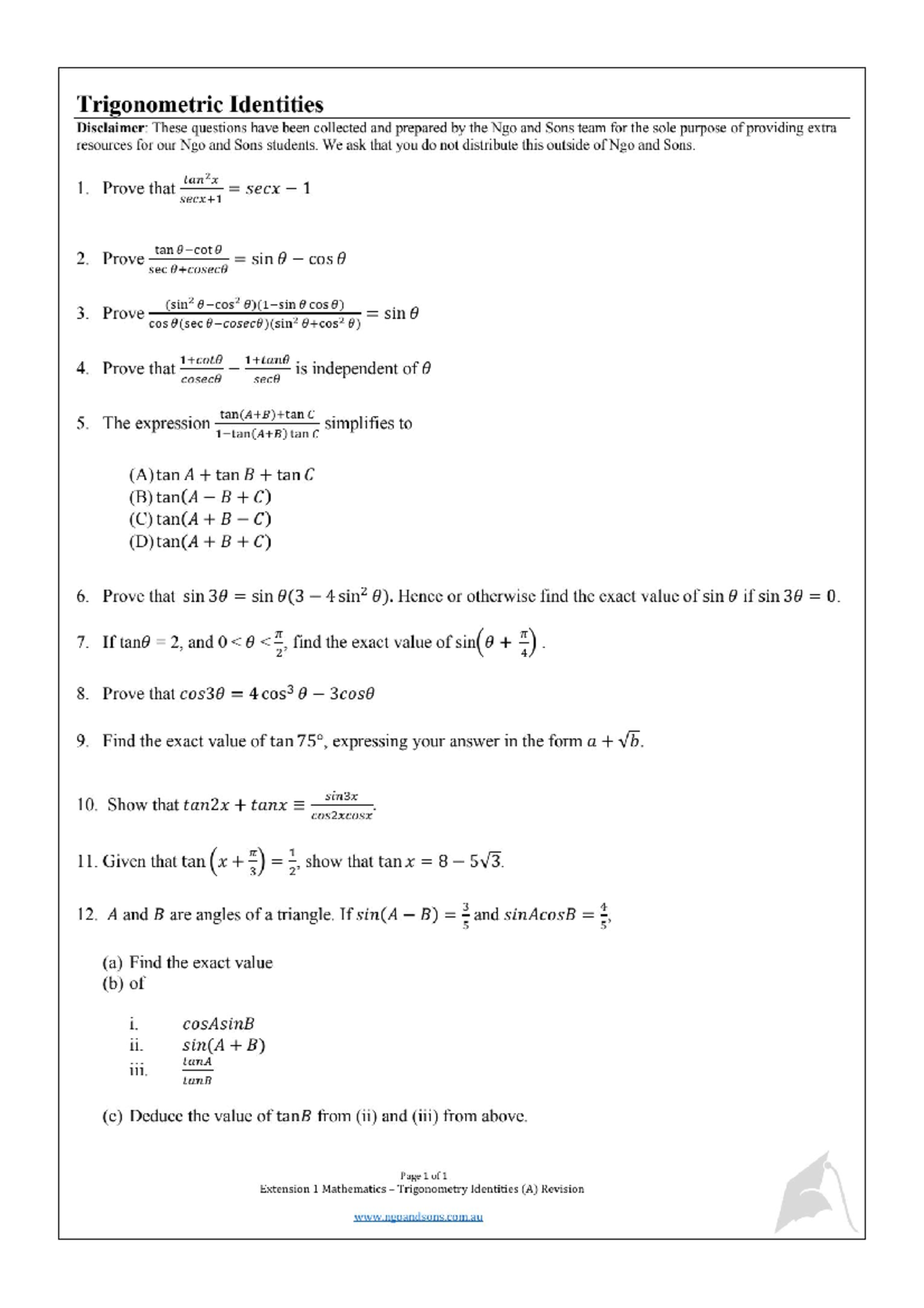 Inverse Trigonometry A: Detailed Notes & Solutions - Studocu