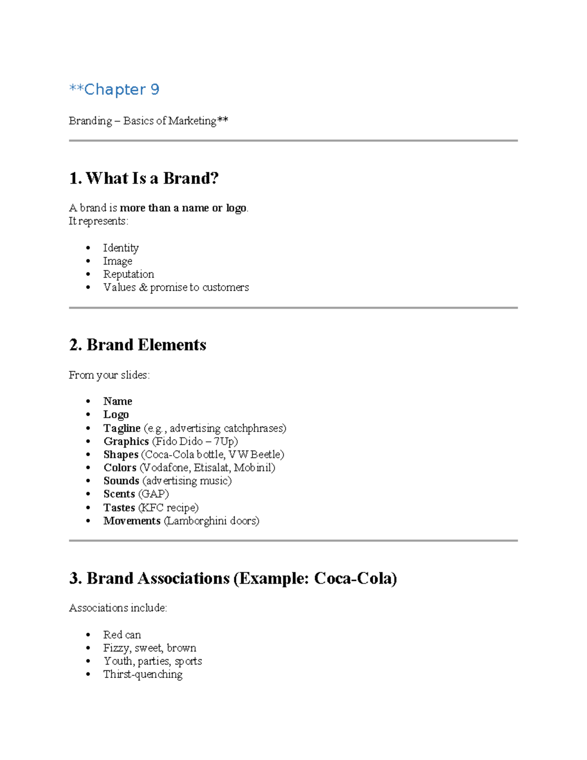 Ch 09 Branding Basics: Key Concepts and Elements - Studocu