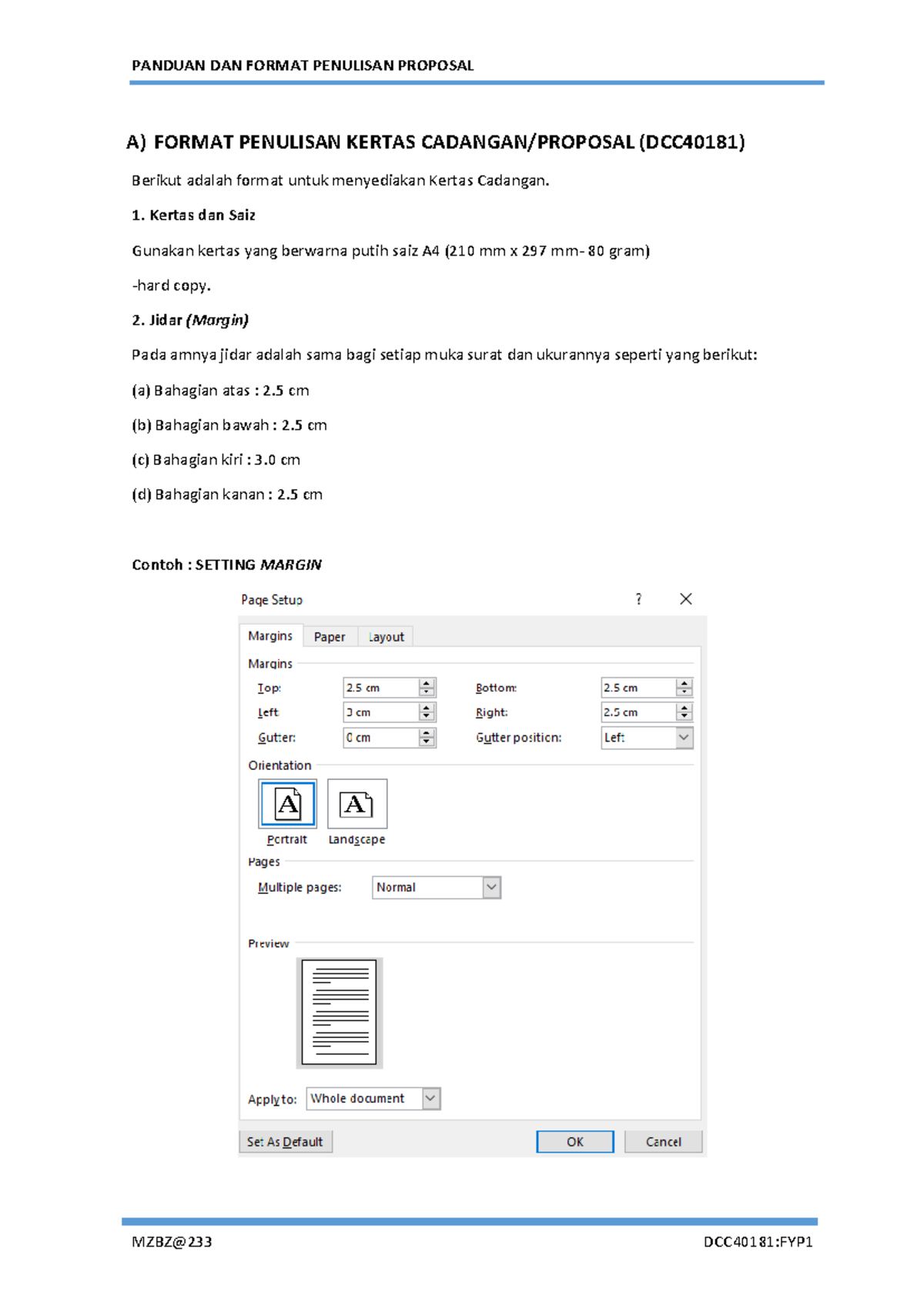 12iii. Panduan DAN Format Penulisan Proposal - A) FORMAT PENULISAN ...
