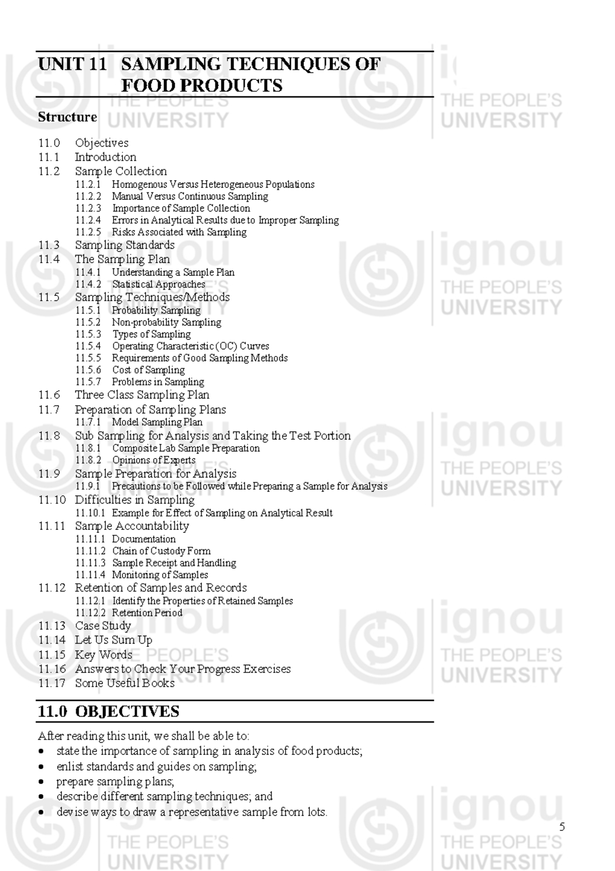 Unit 11: Sampling Techniques of Food Products - Comprehensive Guide ...