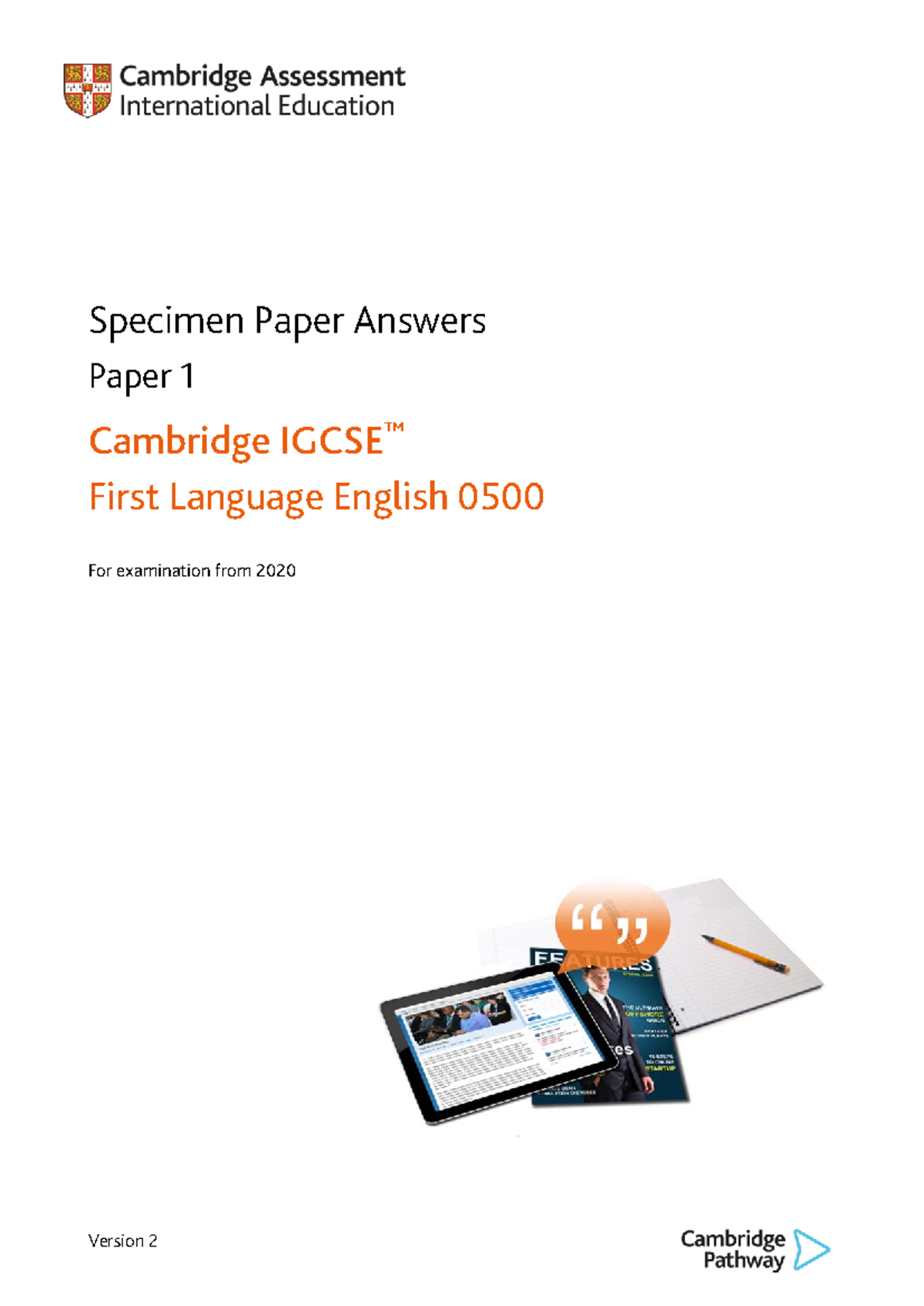 0500 Specimen Paper Answers (for examination from 2020) - Version 2 ...