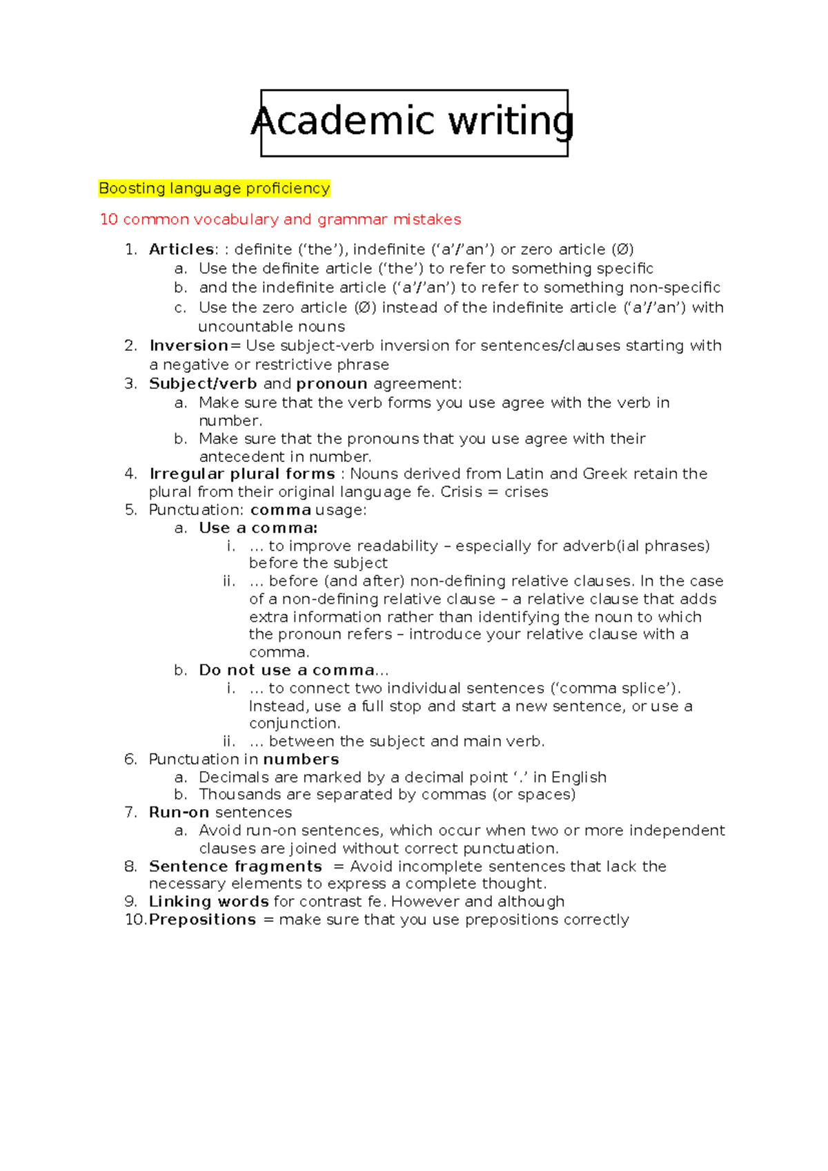 2. Academic writing- 10 common vocabulary and grammar mistakes ...