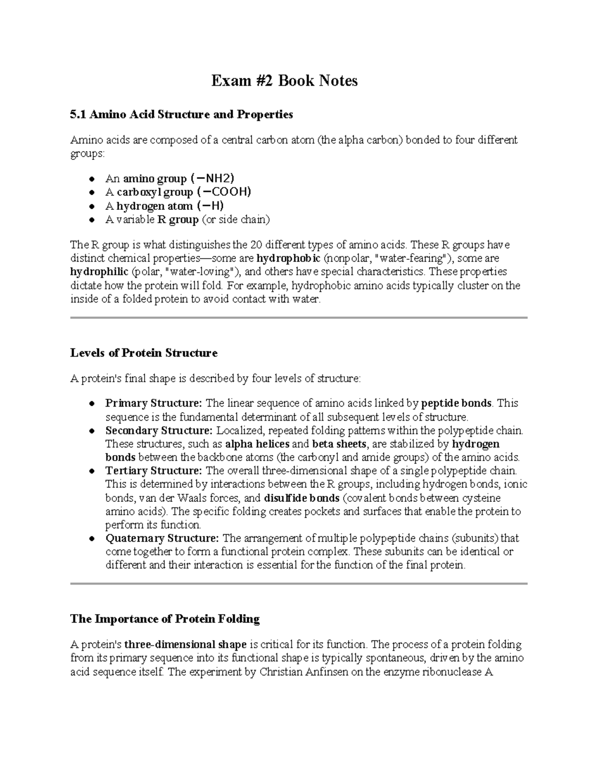 Biology Exam #2 Study Notes: Cell Structure, Transport & Metabolism ...