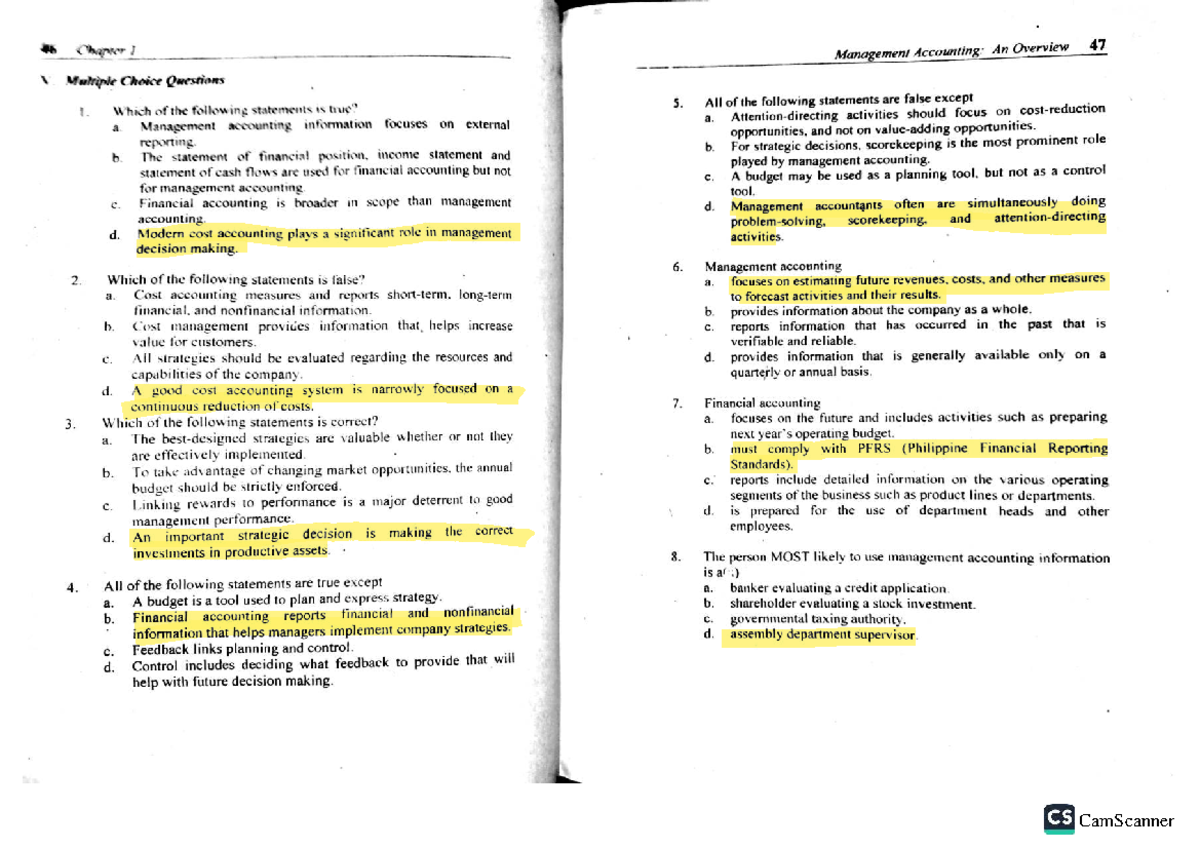 Chapter 1-3 MCQ Study Guide - MS CABRERA Answers Included - Studocu
