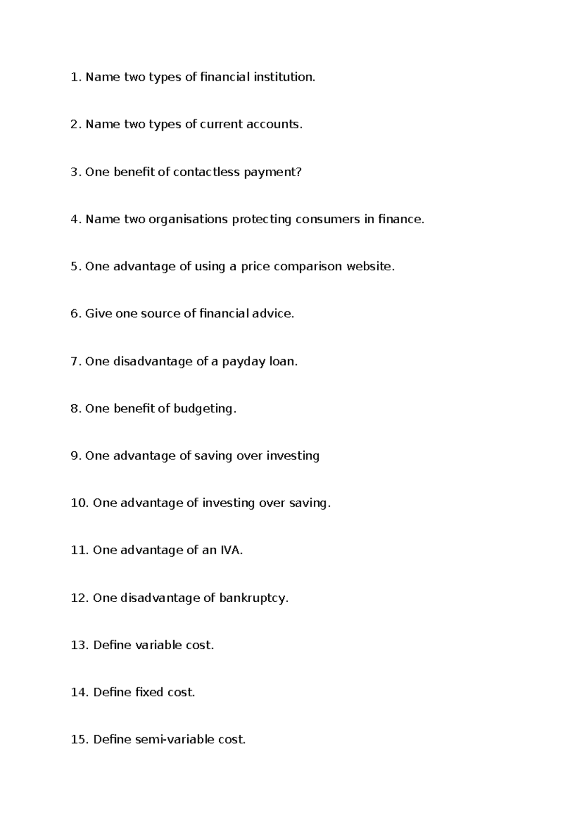 Financial Institutions & Concepts: Key Questions & Answers - Studocu