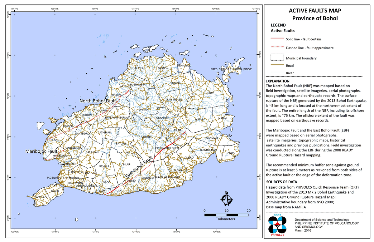 Hazard Map of Active Faults in Bohol - Update 2016 - Studocu