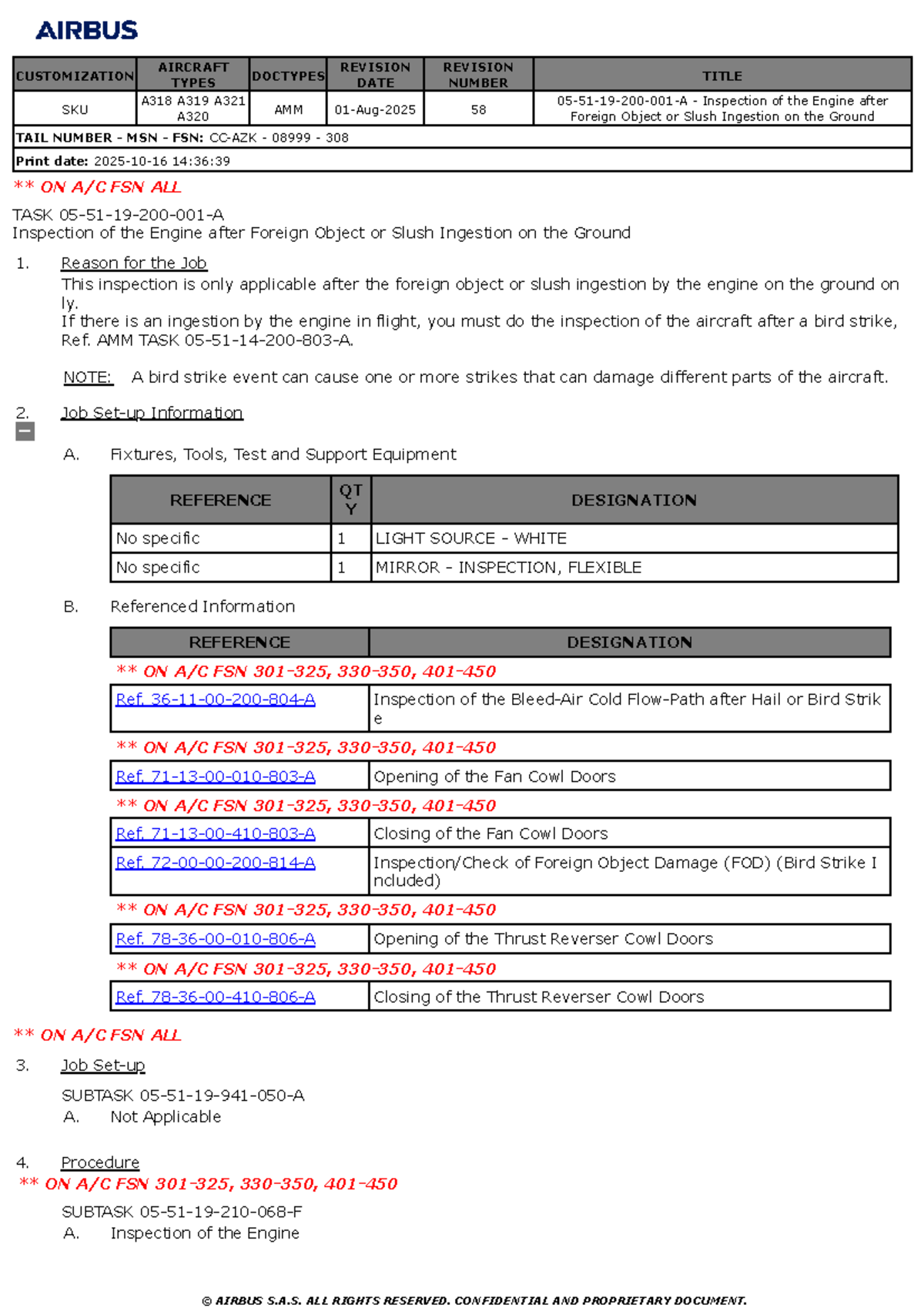 AMM A318 A319 A320 A321 - Engine Inspection After FOD Ingestion - Studocu