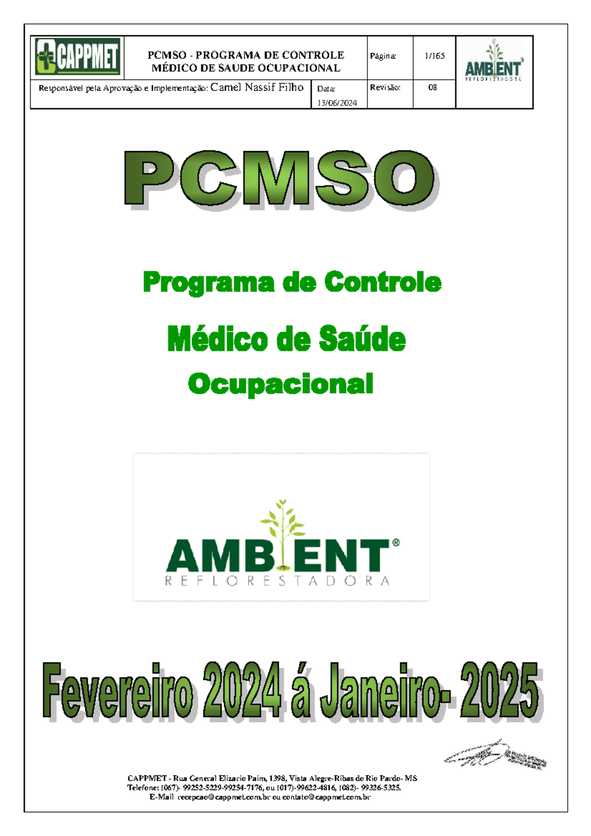 PCMSO: Programa de Controle Médico de Saúde Ocupacional - Revisão 08 ...
