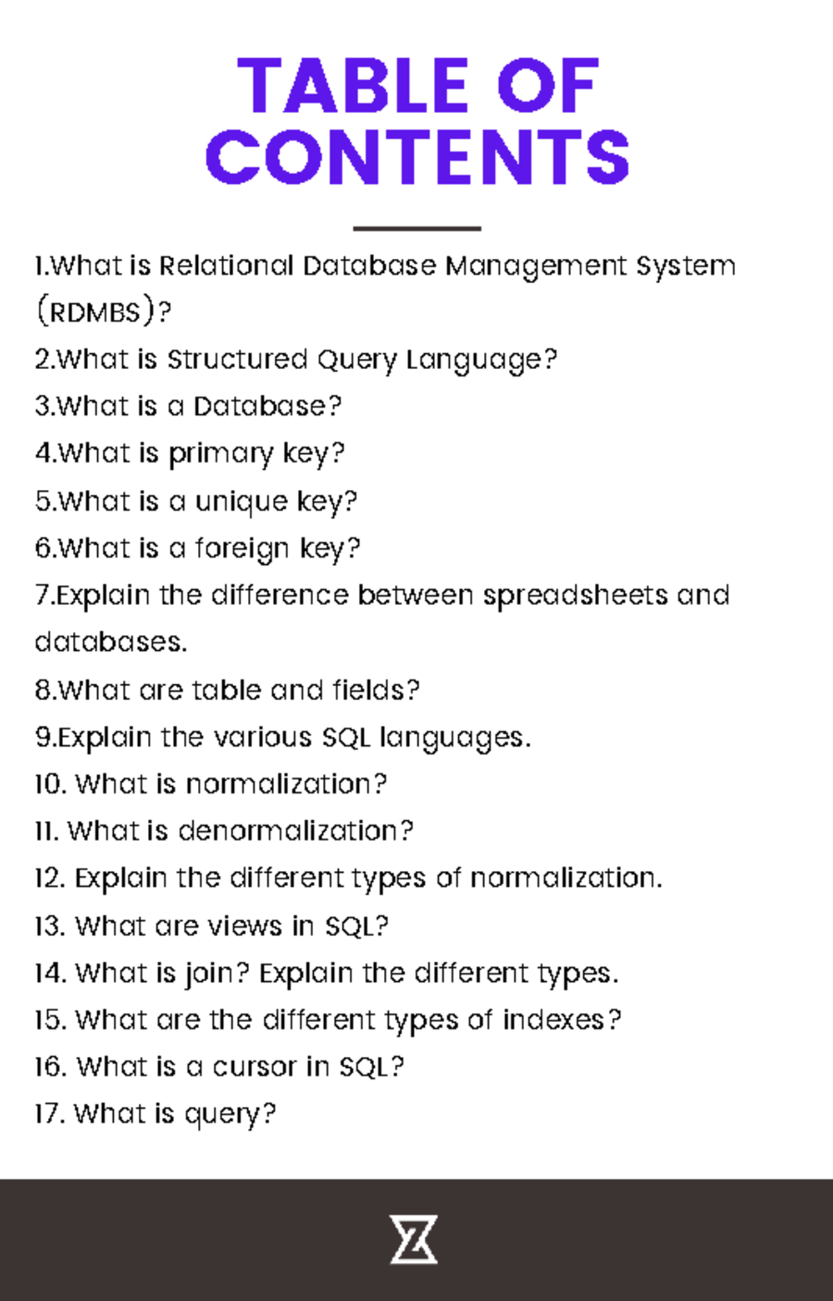 SQL Comprehensive Guide to Interviews for Data Science - Studocu