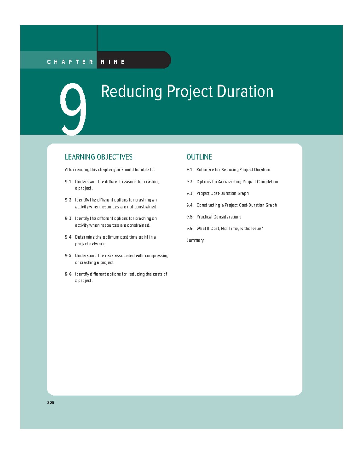 Chapter 9: Reducing Project Duration Strategies (PM 101) - Studocu