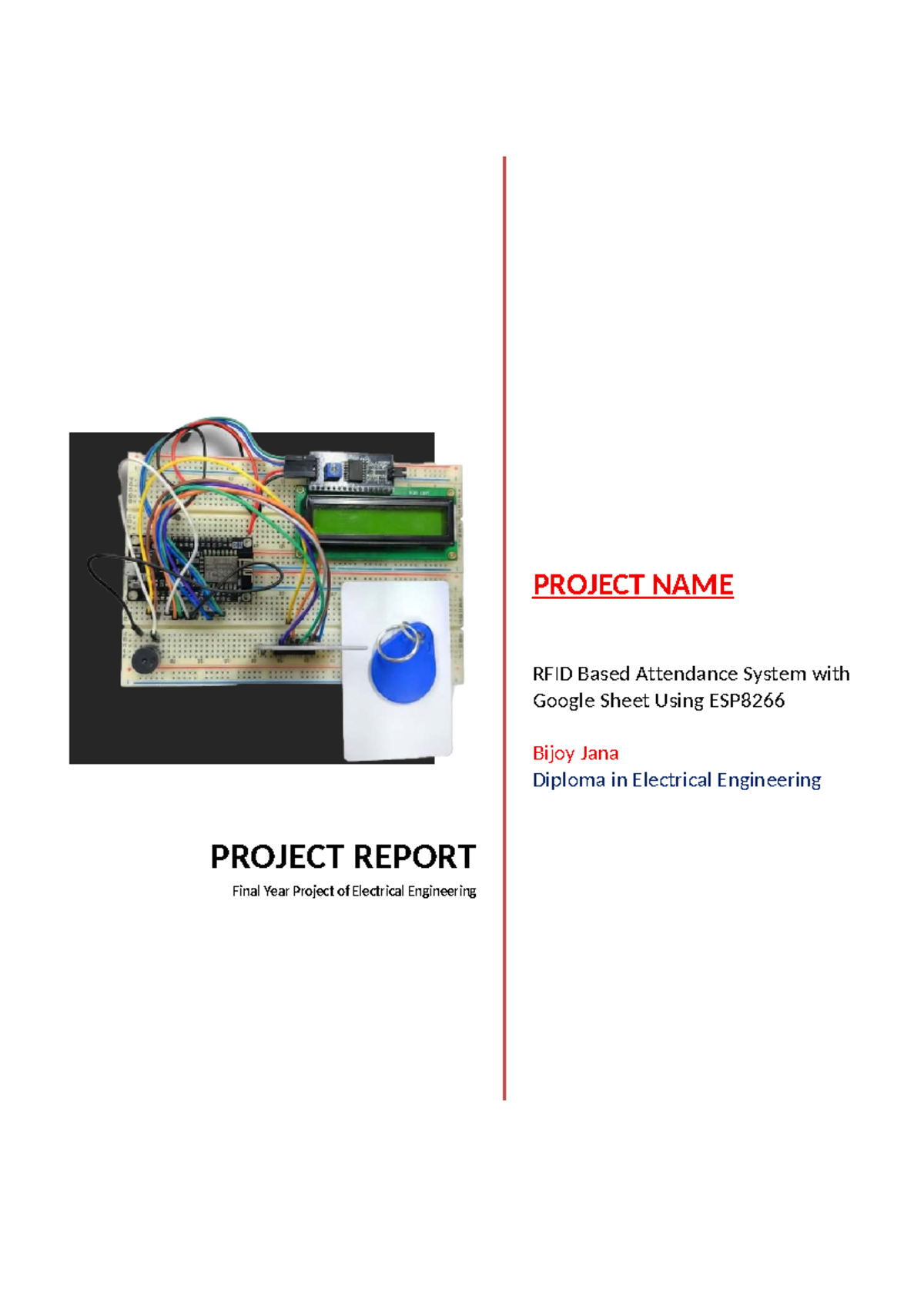 RFID Based Attendance System with Google Sheets Using ESP8266 - Final ...