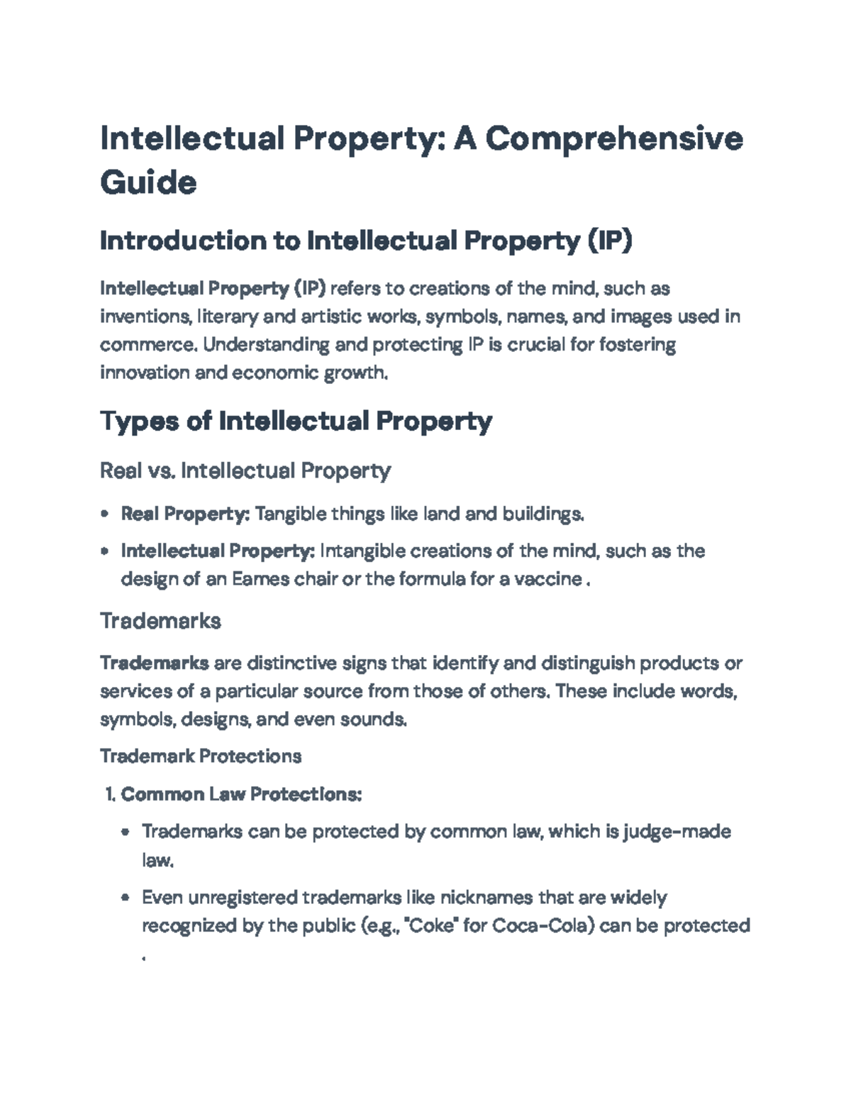 Intellectual Property Laws and Protections Overview: A Student Guide ...