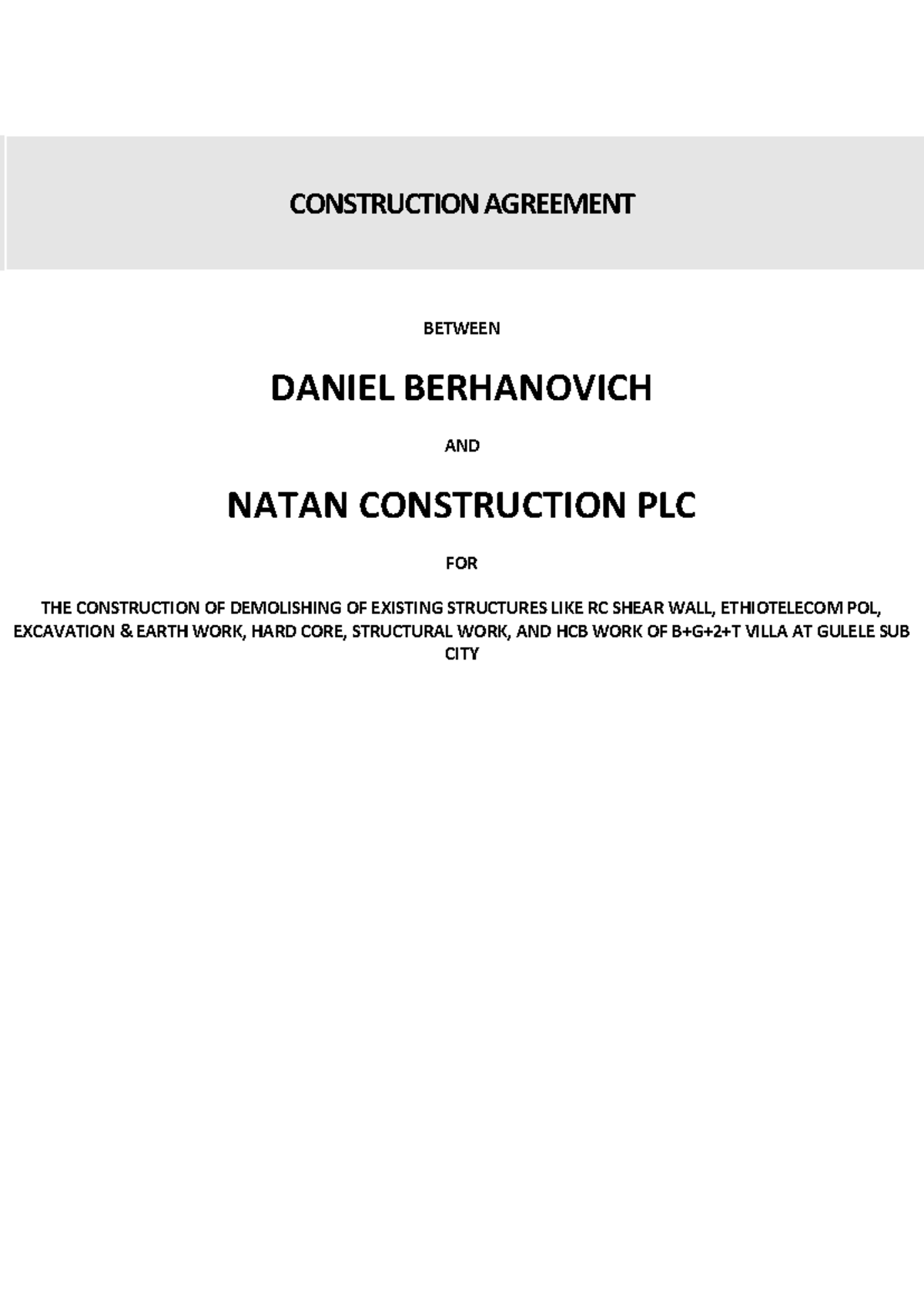 Construction Agreement for Demolition and Structural Works - DBC 2023 ...