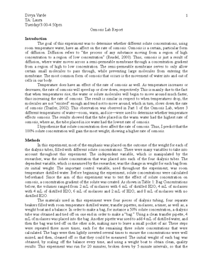 Water Quality Lab Report - TA: Laura Tuesday/3:00-4:50pm Water Quality ...