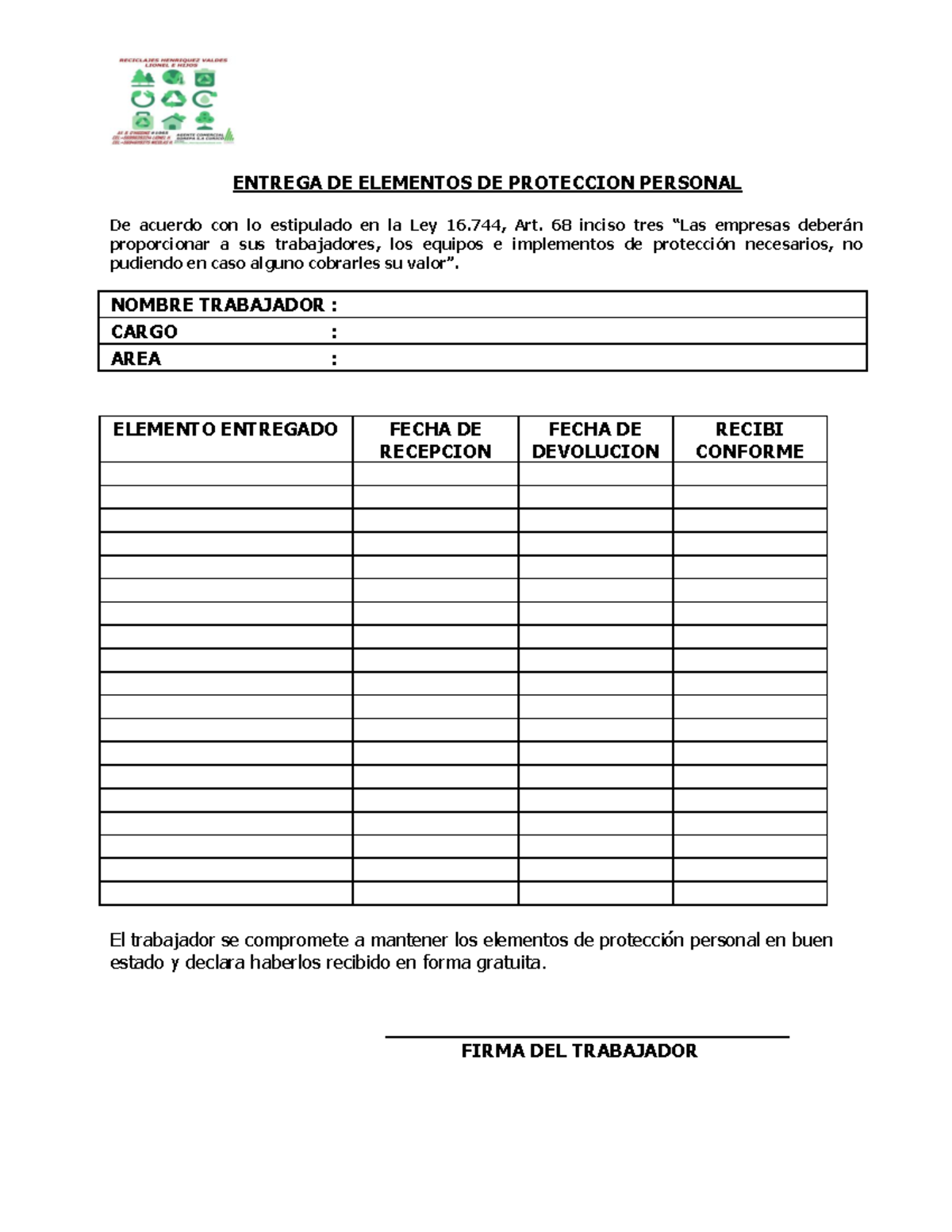 Ficha DE Entrega EPP2 - TECNICAS BASICAS - ENTREGA DE ELEMENTOS DE ...