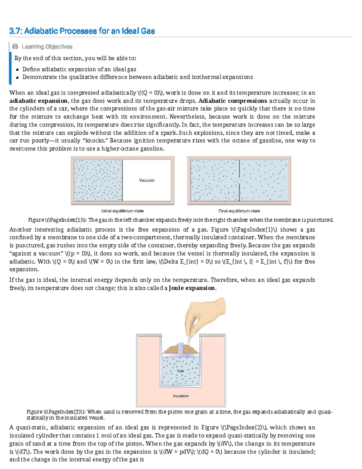 3.7: Adiabatic Processes in Ideal Gases - Physics Lecture Notes - Studocu