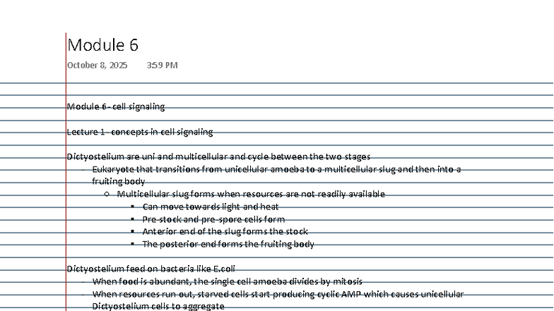 Module 6-11 Lecture Notes: Cell Signaling and Signal Transduction - Studocu