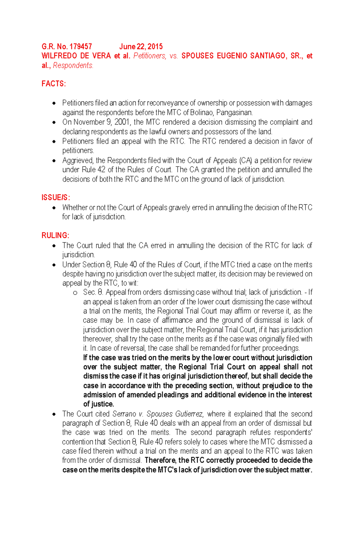 Case Digests (Midterm) - Civ Pro 2 Final Exam Summary - Studocu