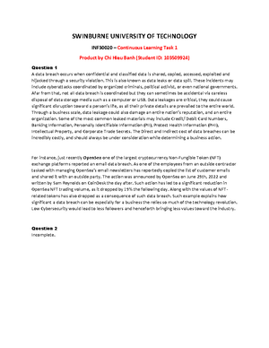 Risk Assessment - Executive summary The following report focuses on the ...