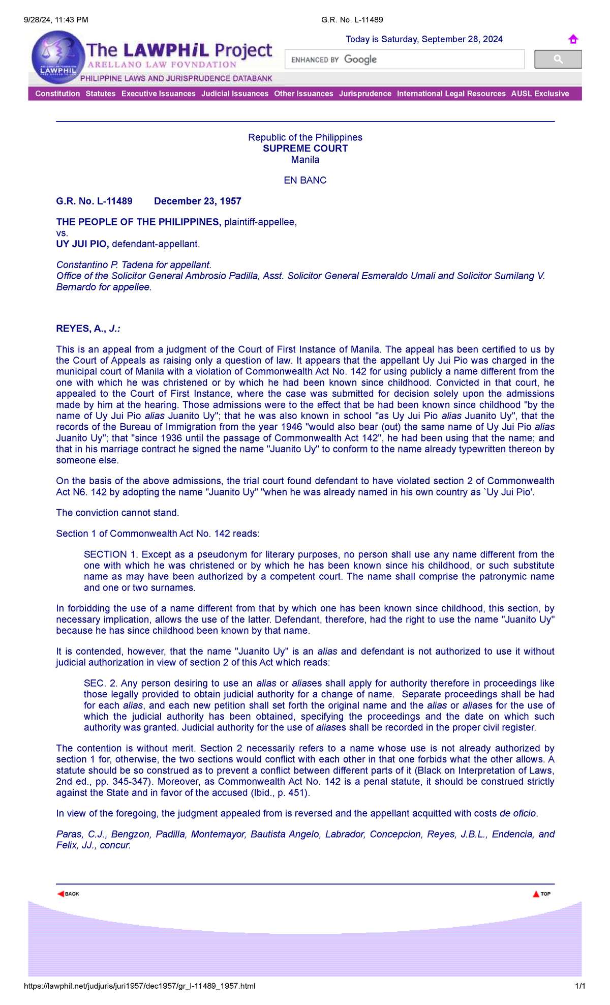 G.R. No. 564 SCRA 542: Uy vs. People of the Philippines - Legal ...