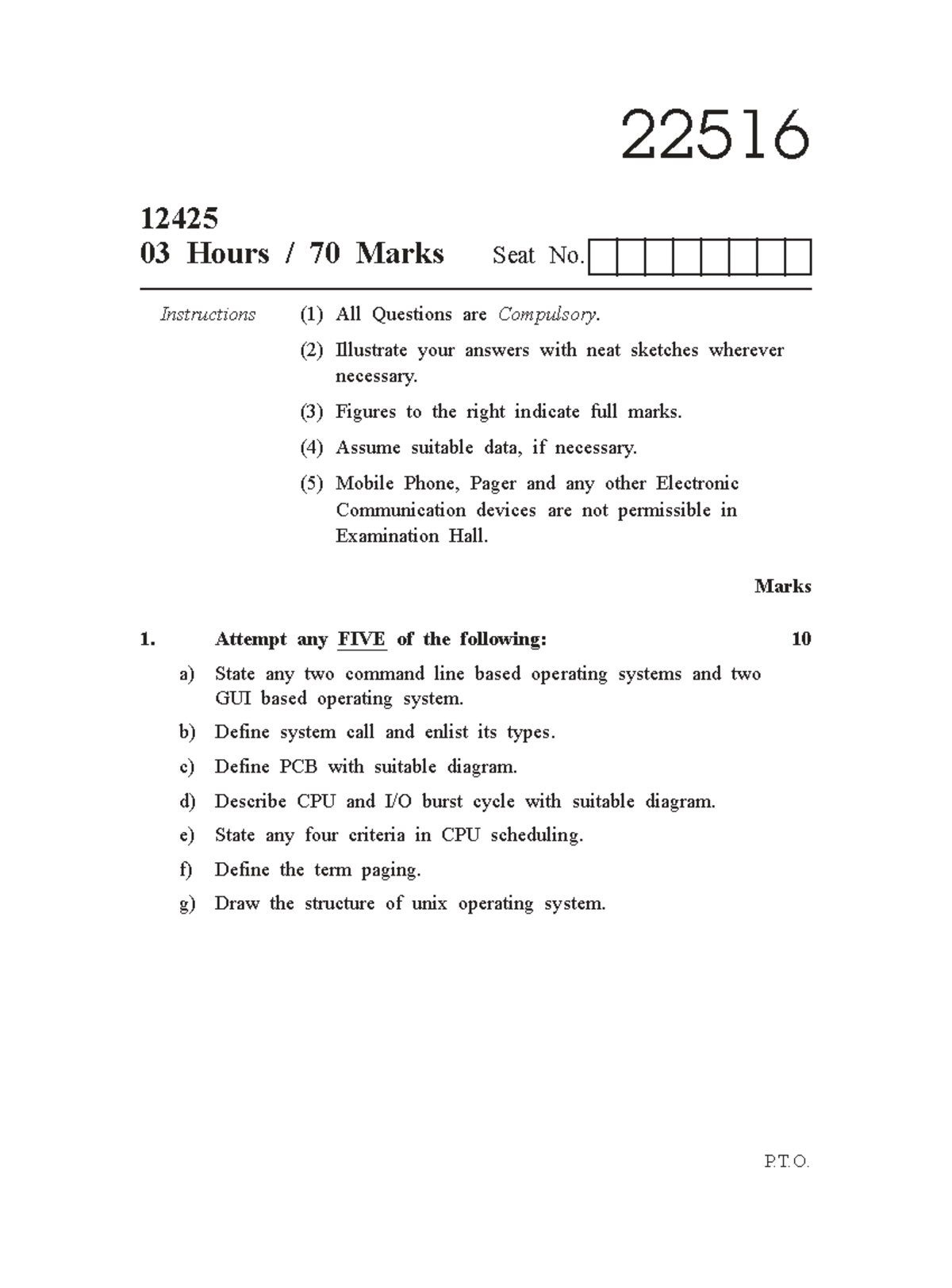 22516 Winter 2024 Operating Systems Question Paper - Studocu
