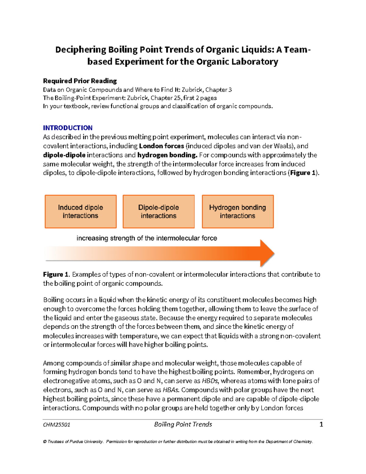 CHM25501 Boiling Point Trends: Team-Based Organic Lab Experiment - Studocu