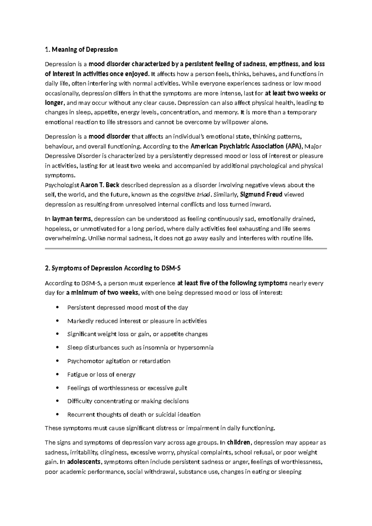 BDI-2: Understanding Depression - Introduction & Literature Review ...