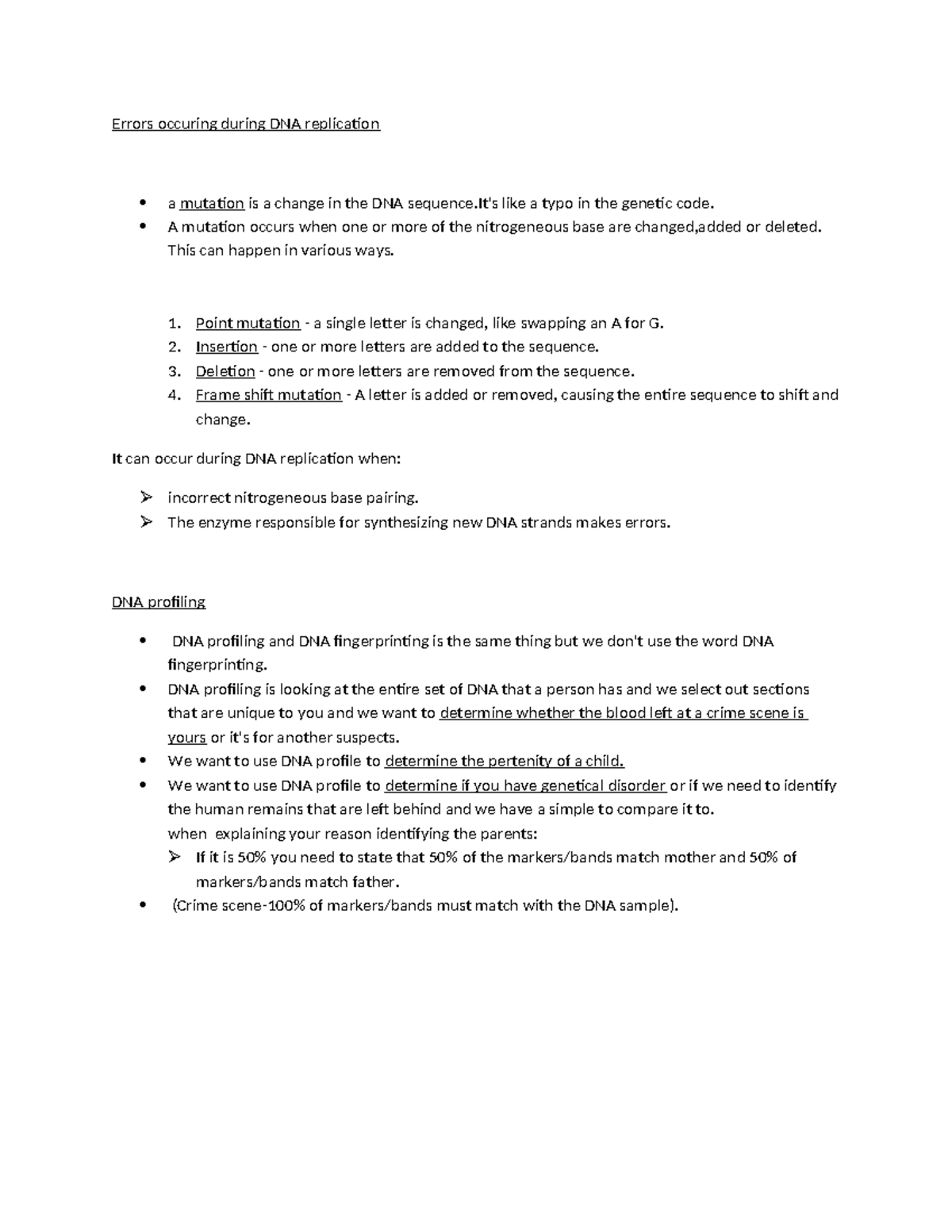 Life sciences . errors occurring - Errors occuring during DNA ...
