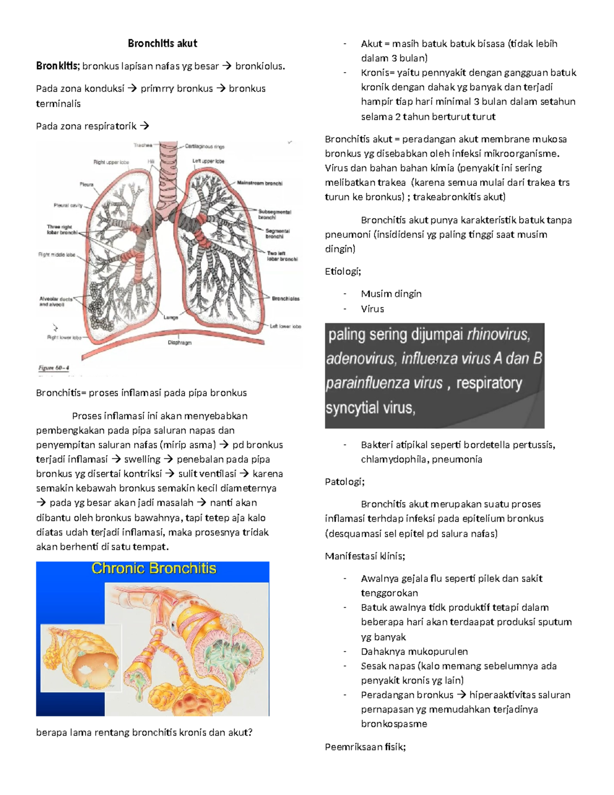 Bronchitis Akut: Gejala, Penyebab, dan Penanganan (Kesehatan) - Studocu