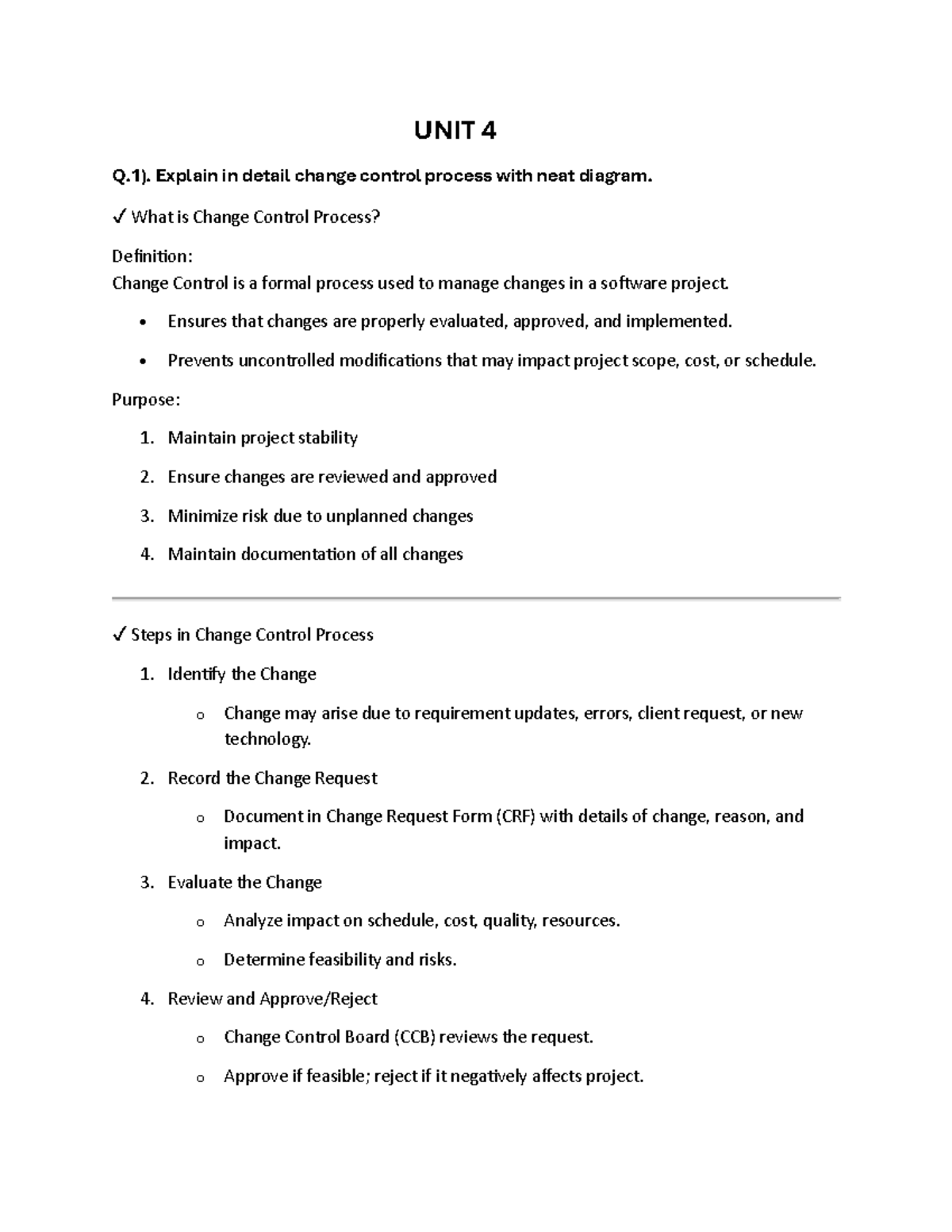 SPM UNIT 4 - Change Control Process & Project Monitoring Techniques ...